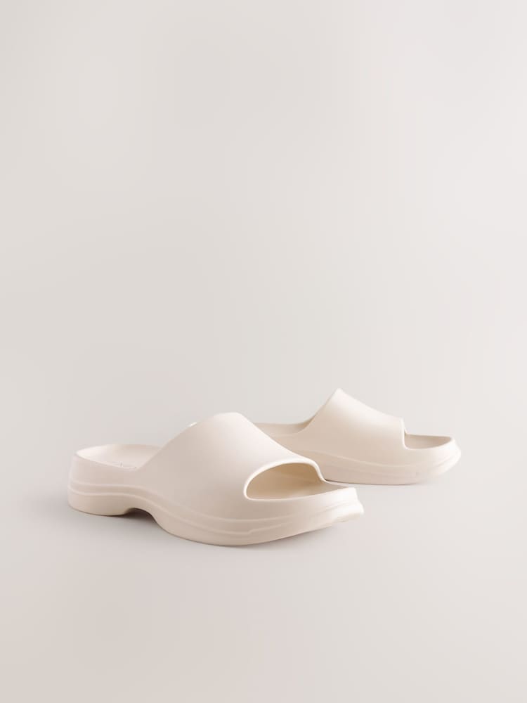 Buy Cream White Chunky Beach Sliders Sandals from Next Australia