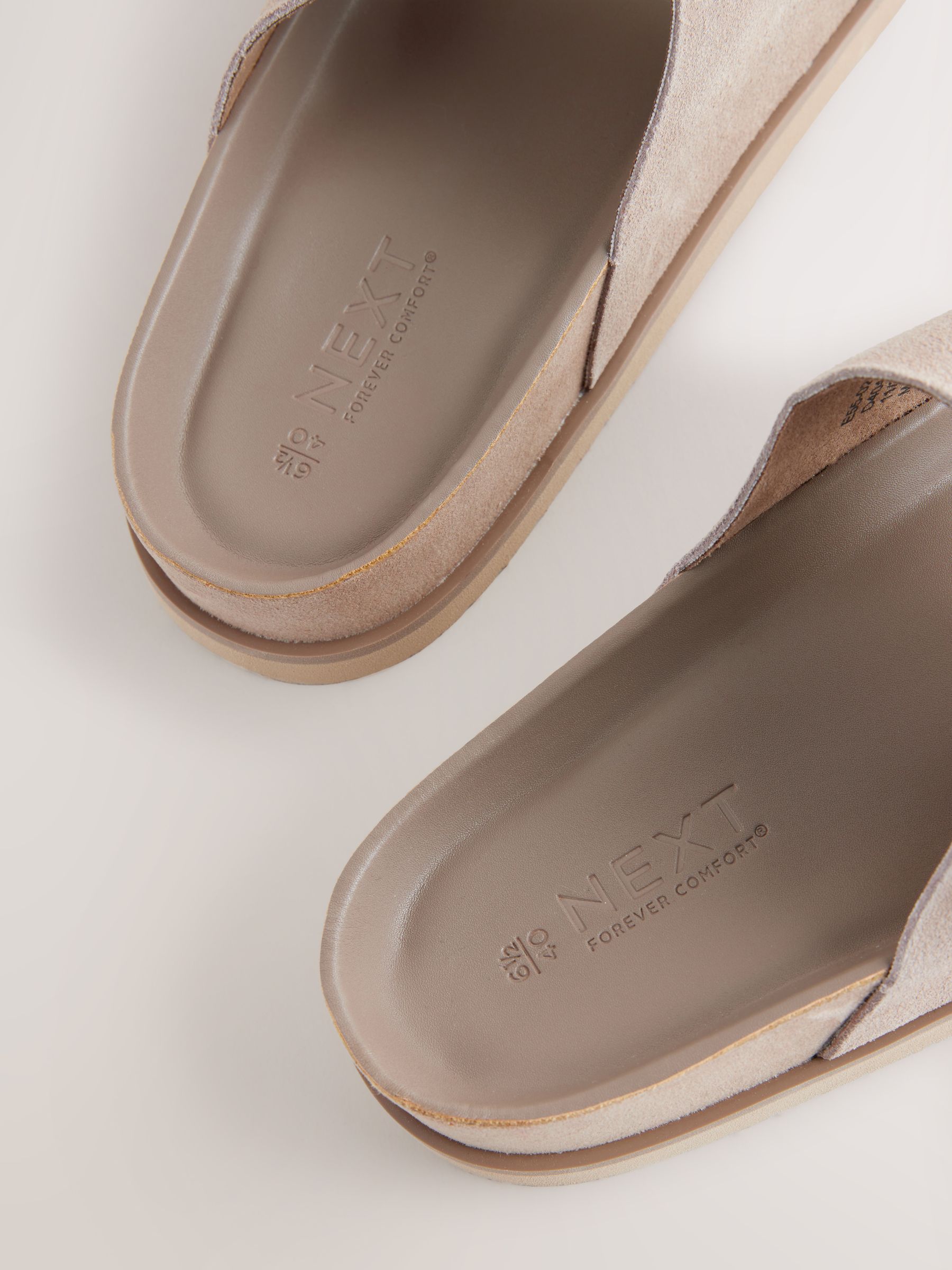 Buy Neutral Suede Premium Double Strap Footbed Sandals from the Next UK ...