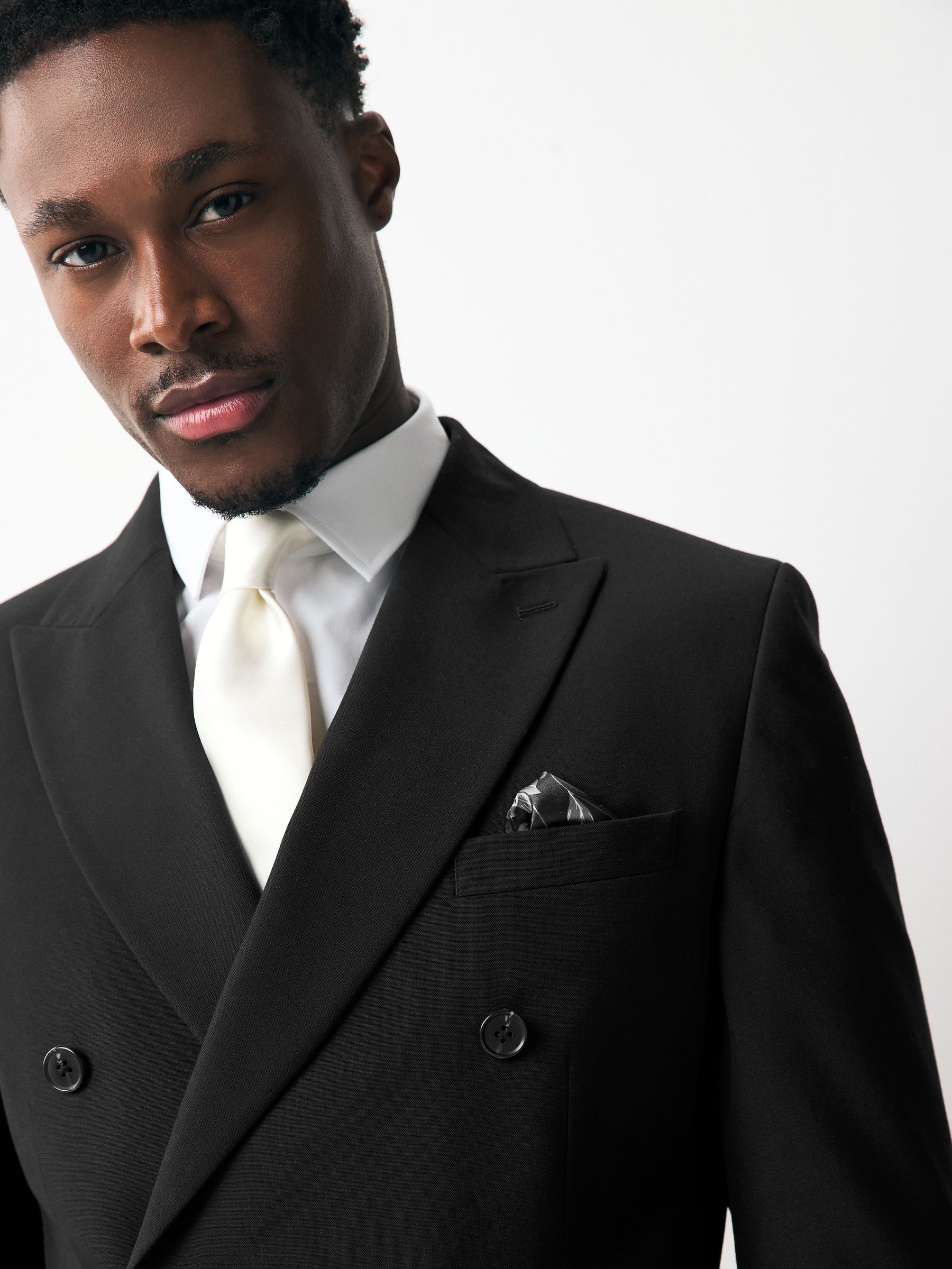 Buy Black Double Breasted Tailored Two Button Suit Jacket from Next ...