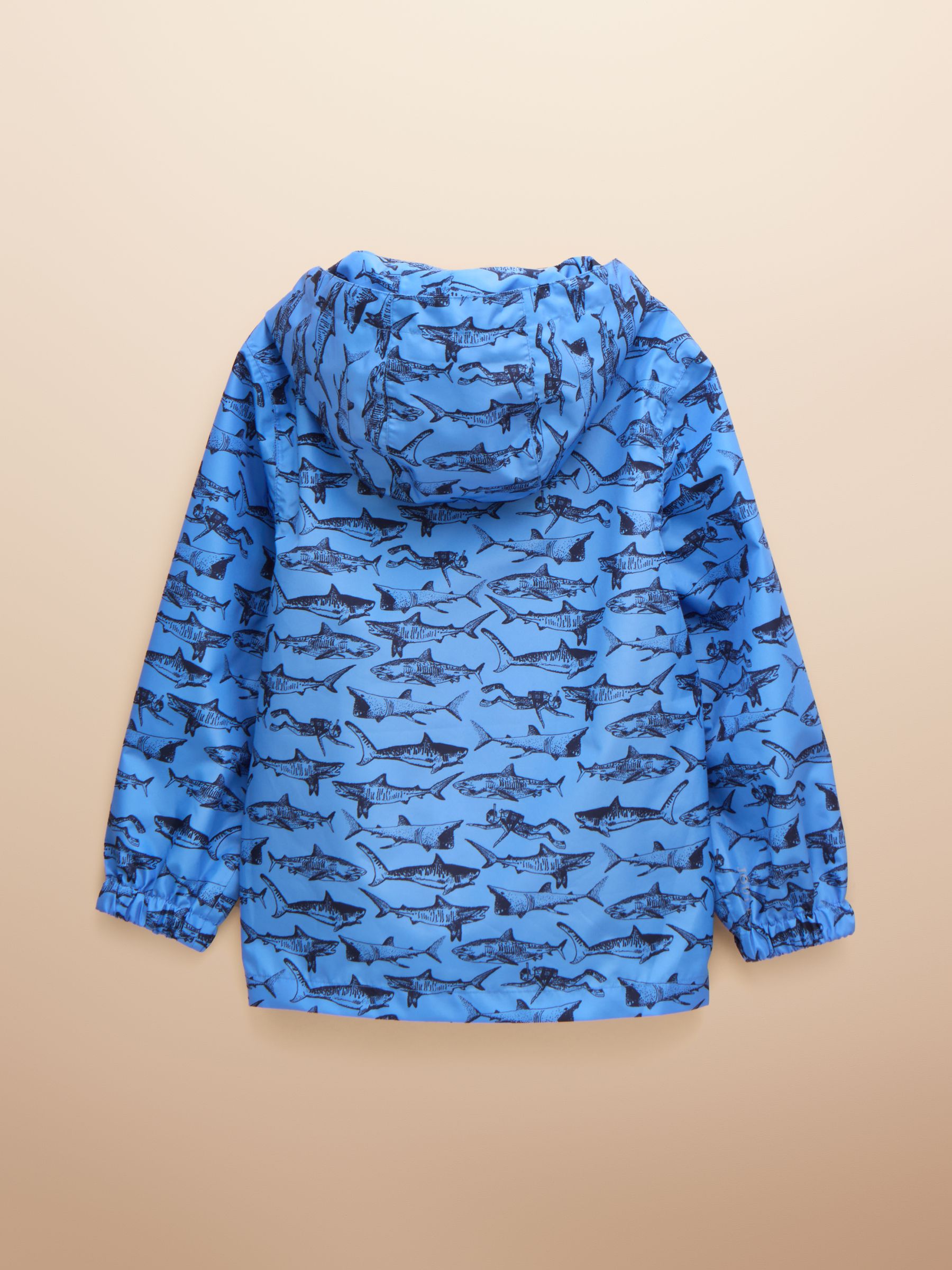 Buy Joules Boys' Rainwell Blue Shark Waterproof Raincoat With Hood from ...