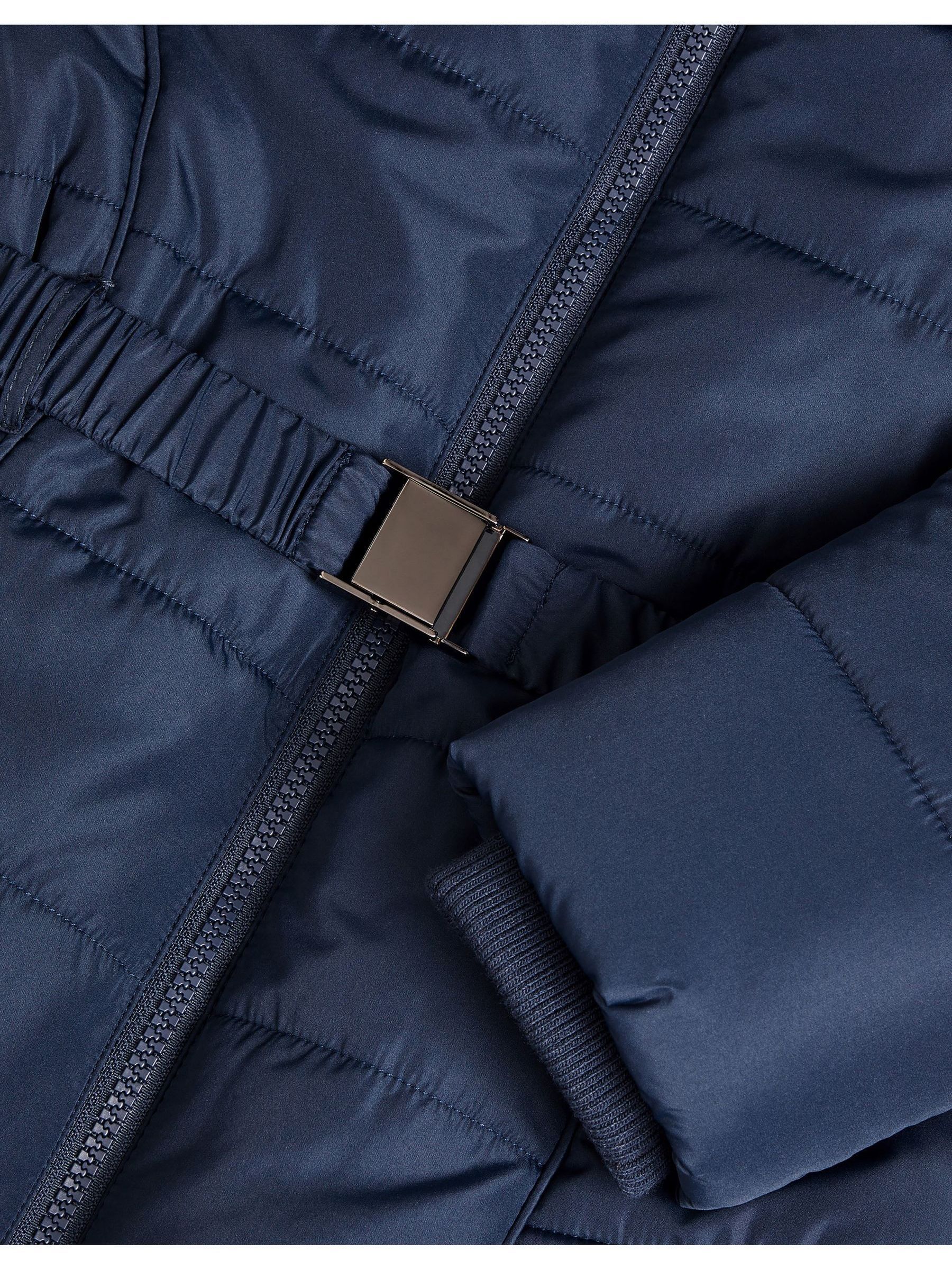 Buy Monsoon Blue Belted Ruffle Coat from the Next UK online shop