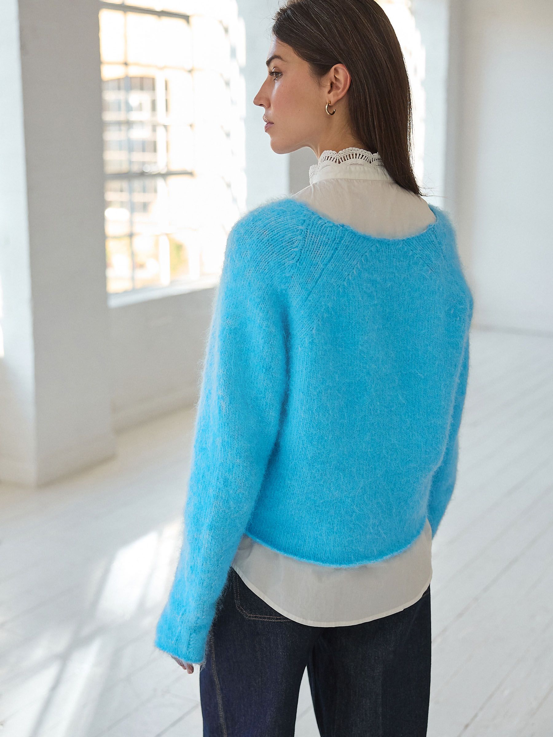 Buy Blue Bright Supersoft Layer Jumper With Gem Button Shirt from the ...