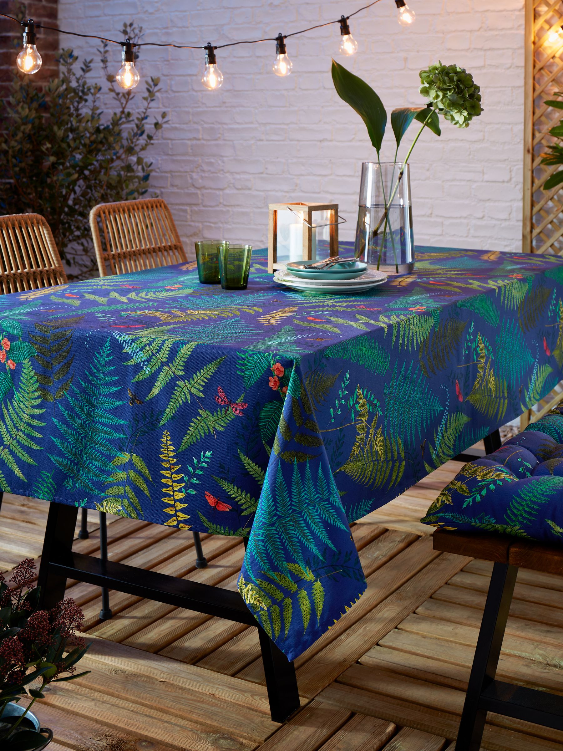 Buy RHS Natural Woodland Fern Outdoor 100 Cotton Table Cloth from the Next UK online shop