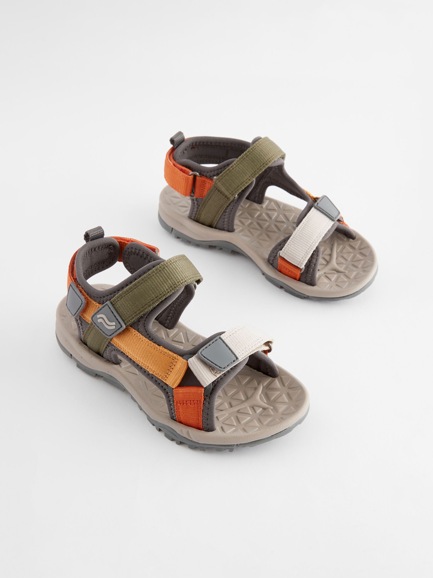 Buy Grey Khaki Touch Fastening Strap Trekker Walking Sandals from the ...