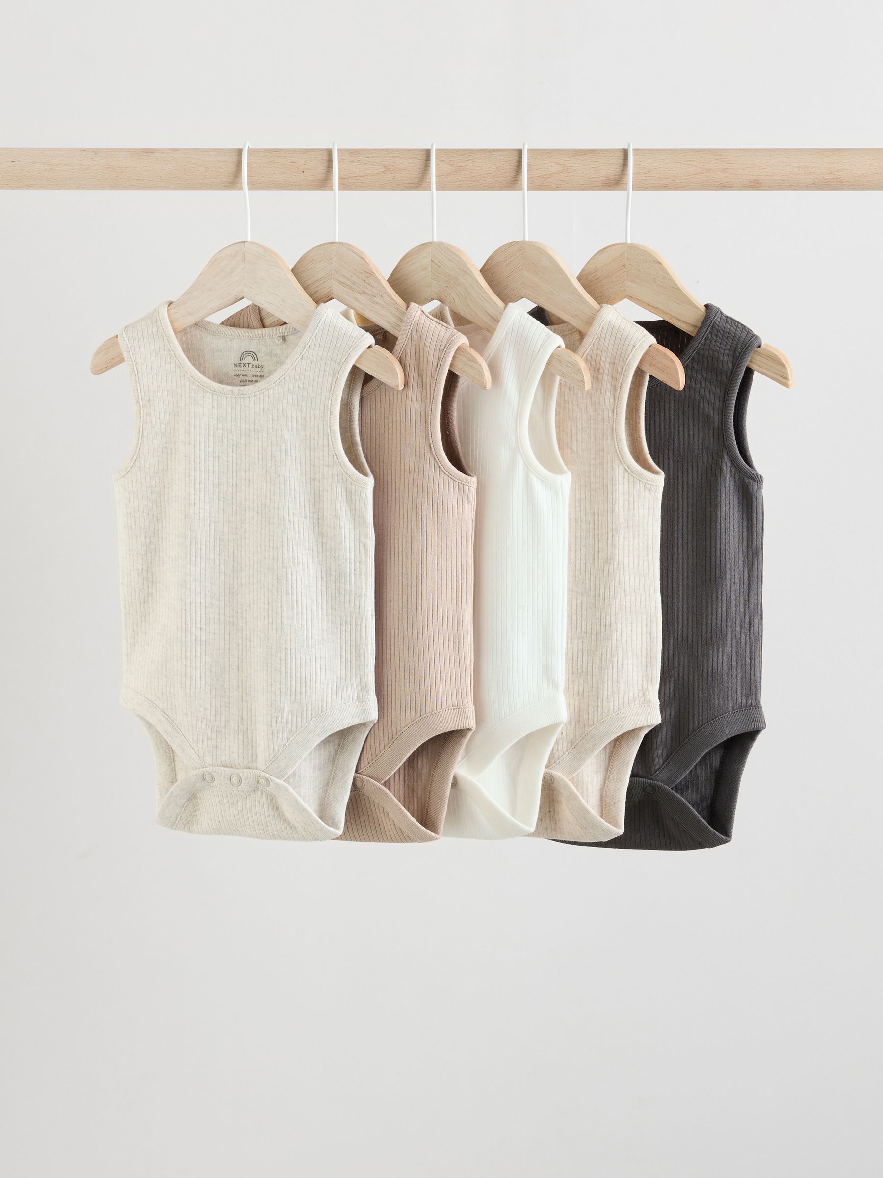 Buy Neutral Baby Vest Bodysuits 5 Pack from the Next UK online shop