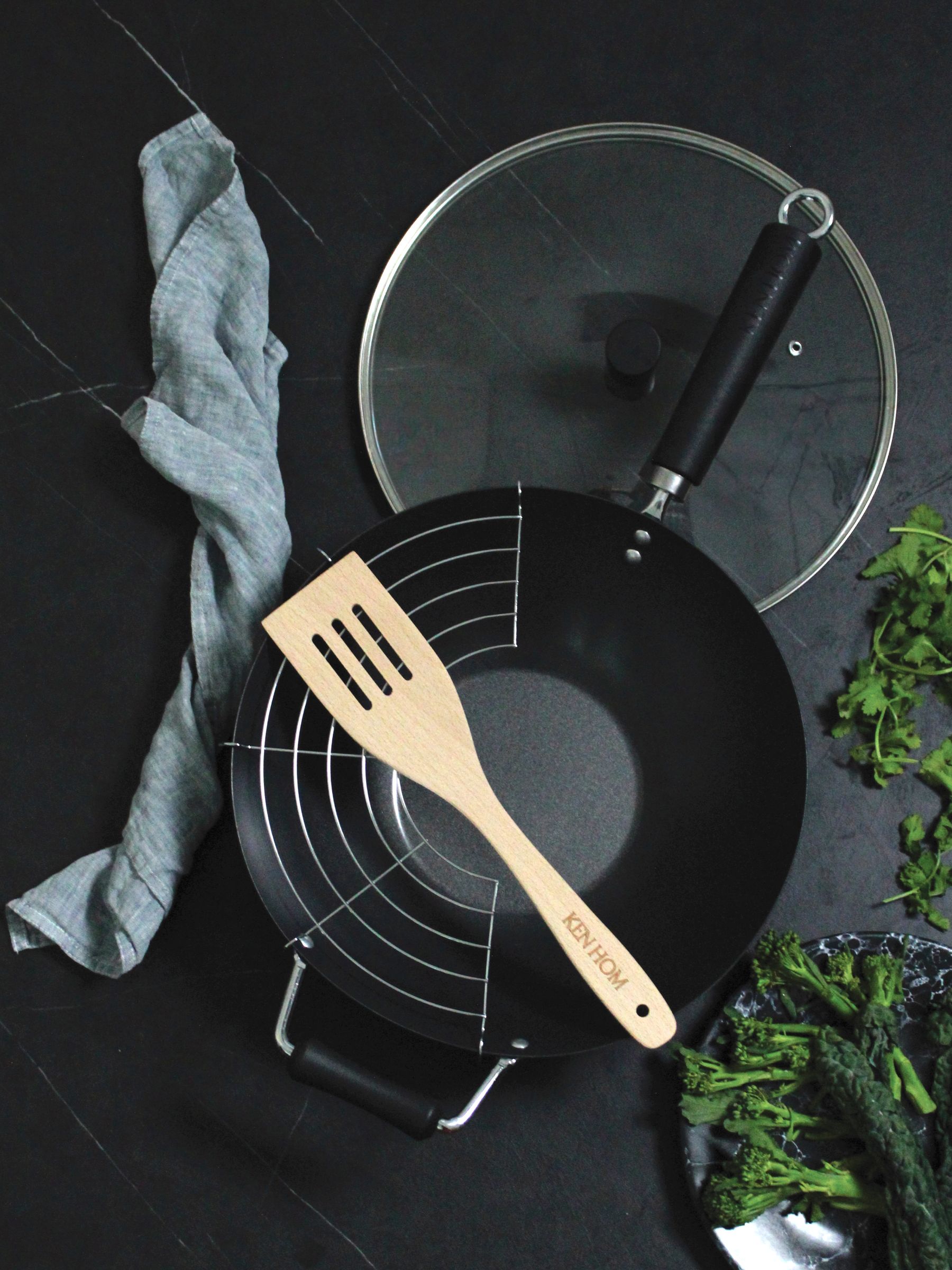 Buy Ken Hom Black Excellence 31cm Non Stick Wok Set from the Next UK ...