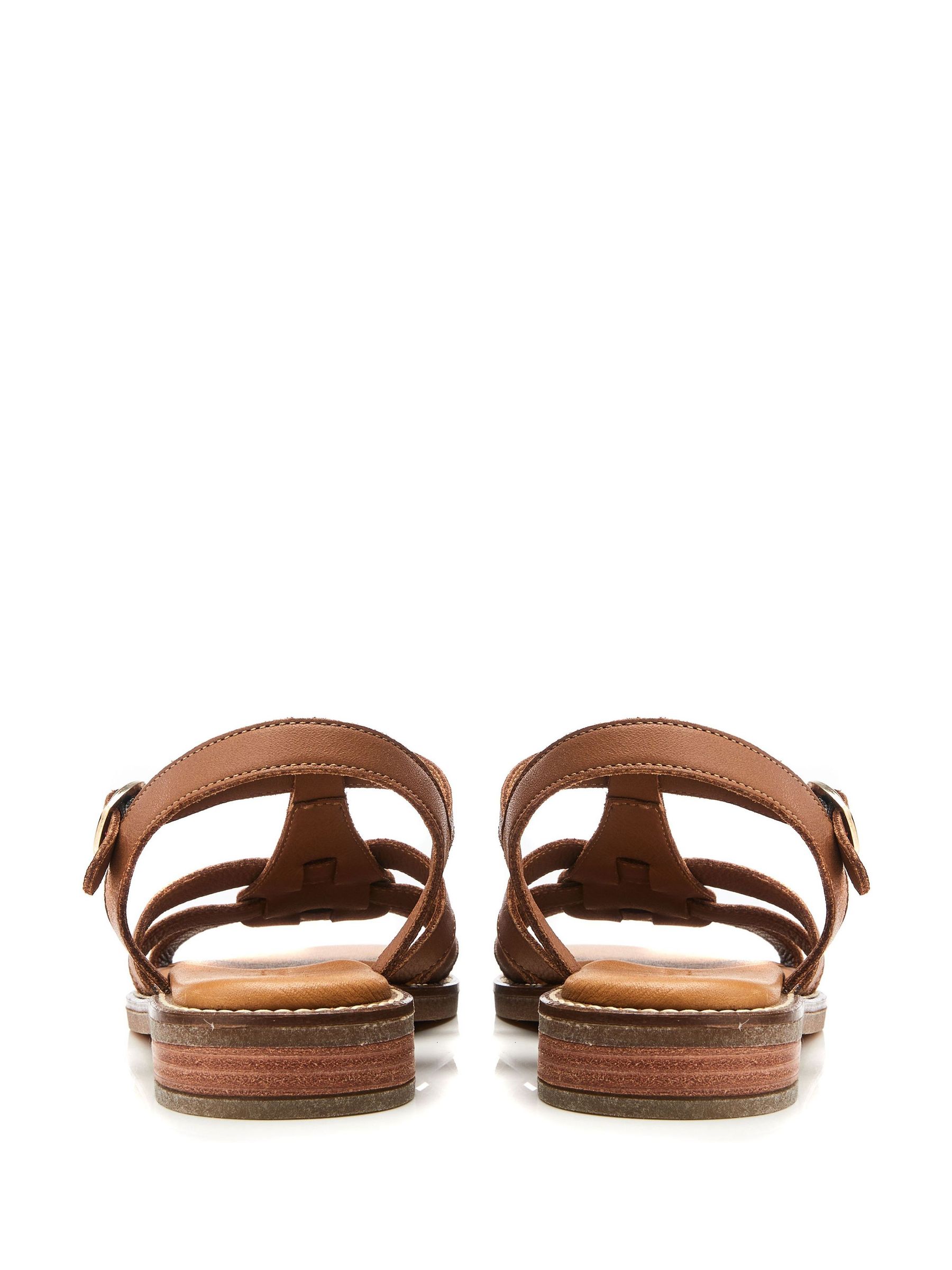 Buy Moda in Pelle Tan Shoon Saddle Flat T-Bar Strap Sandals from the ...