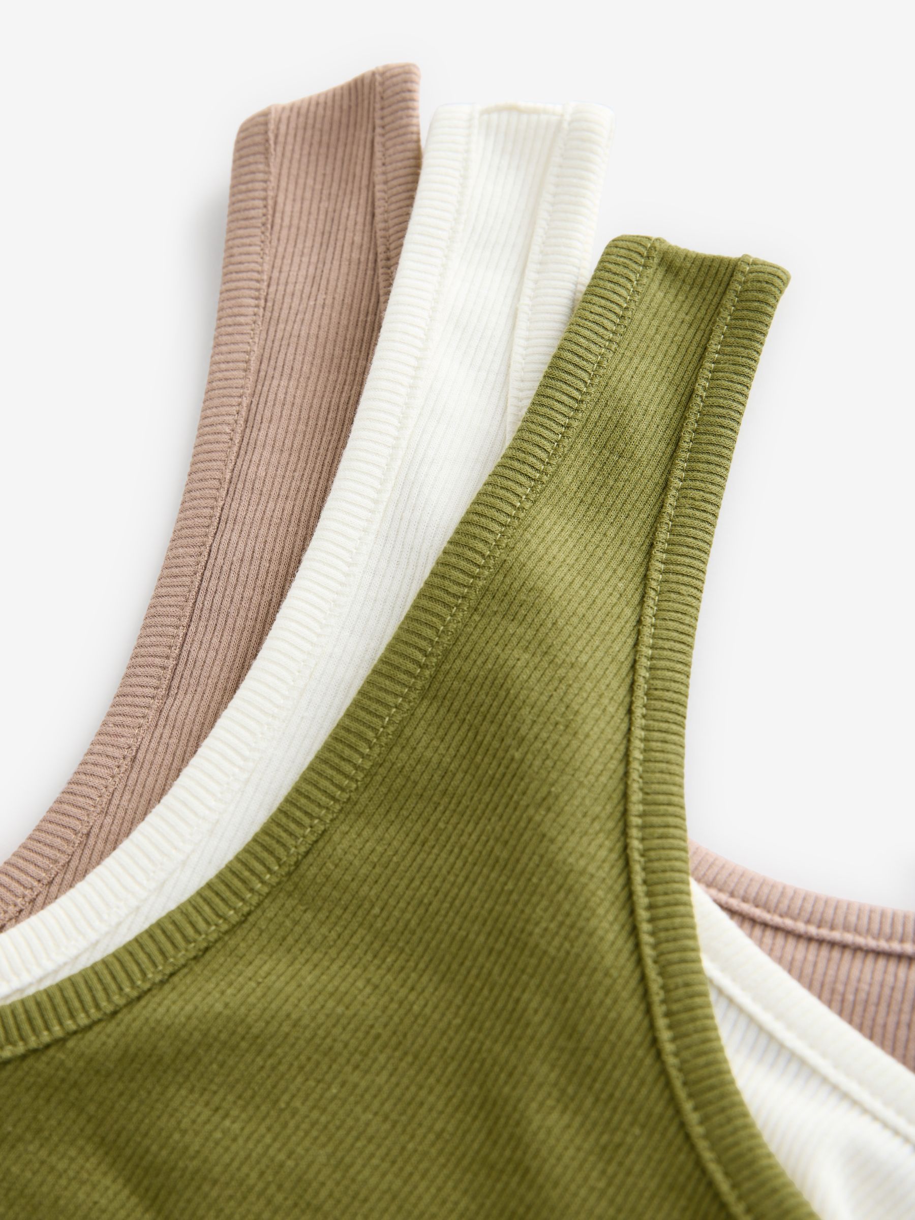 Buy Neutral Thick Strap Vests 3 Pack from the Next UK online shop