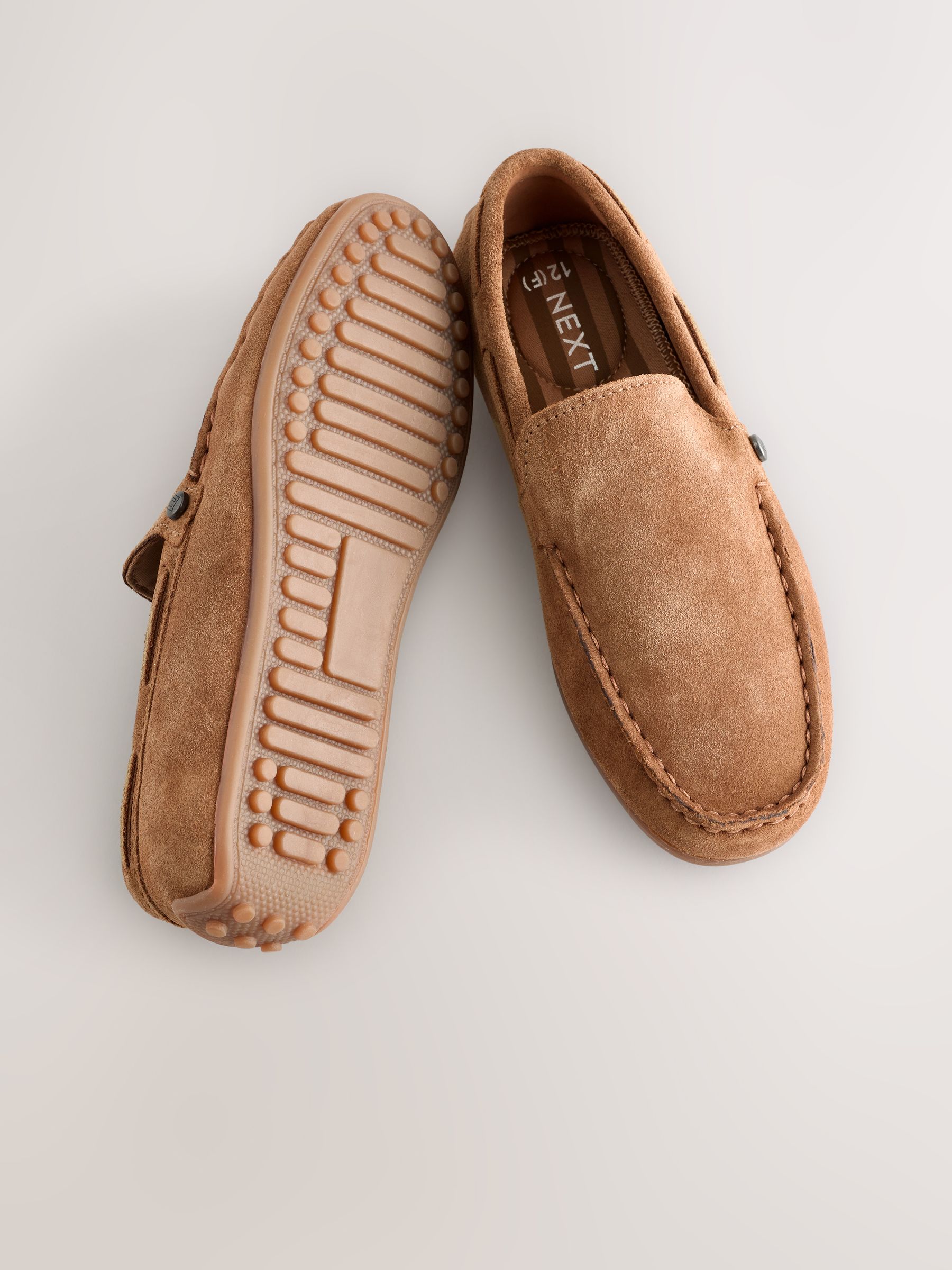 Buy Suede Tan Brown Standard Fit (F) Loafers from the Next UK online shop