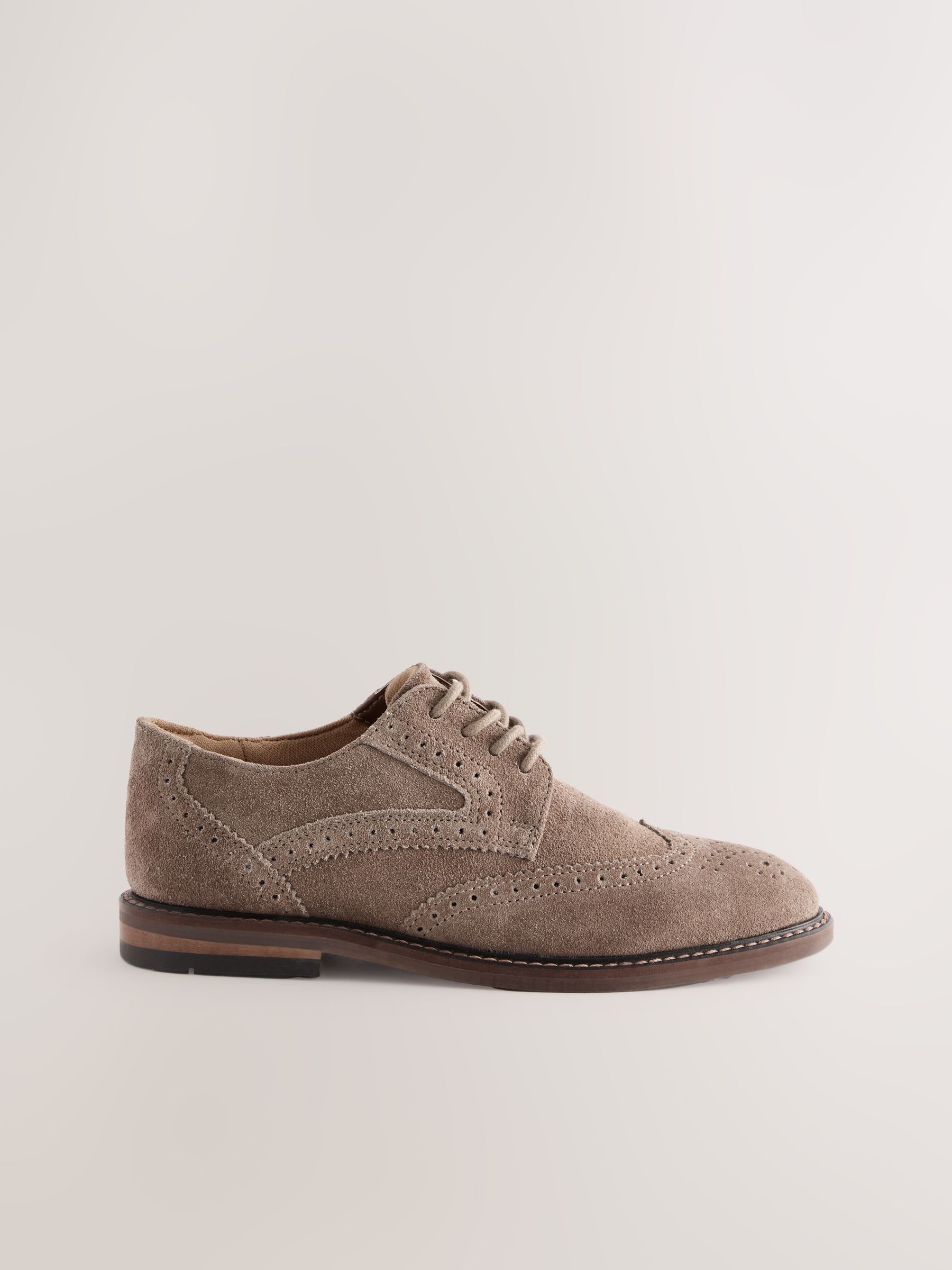 Buy Neutral Suede Suede Brogue Shoes from the Next UK online shop