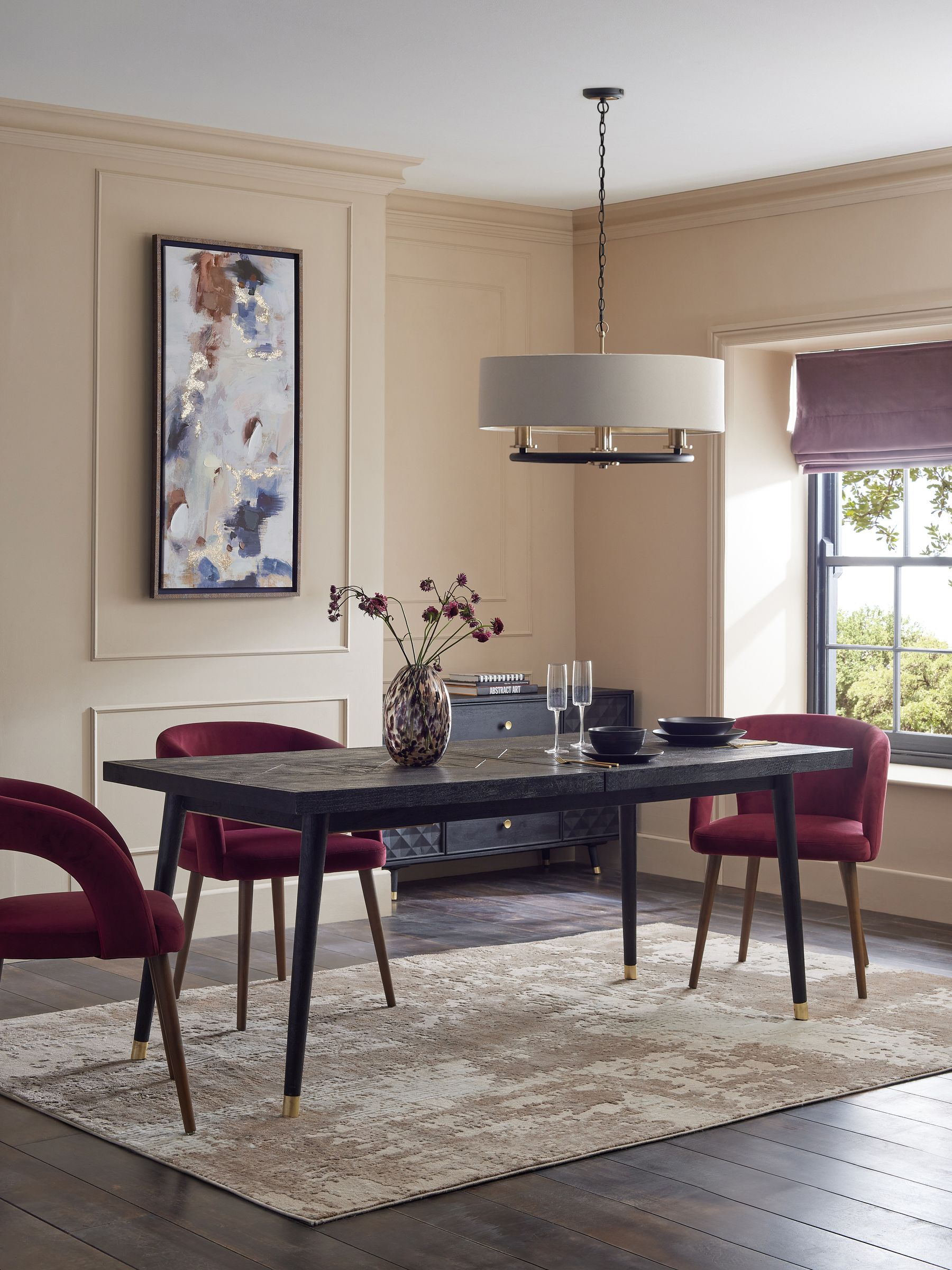 Buy Black Wood Effect Lloyd 6 to 10 Seater Extendable Dining Table from ...