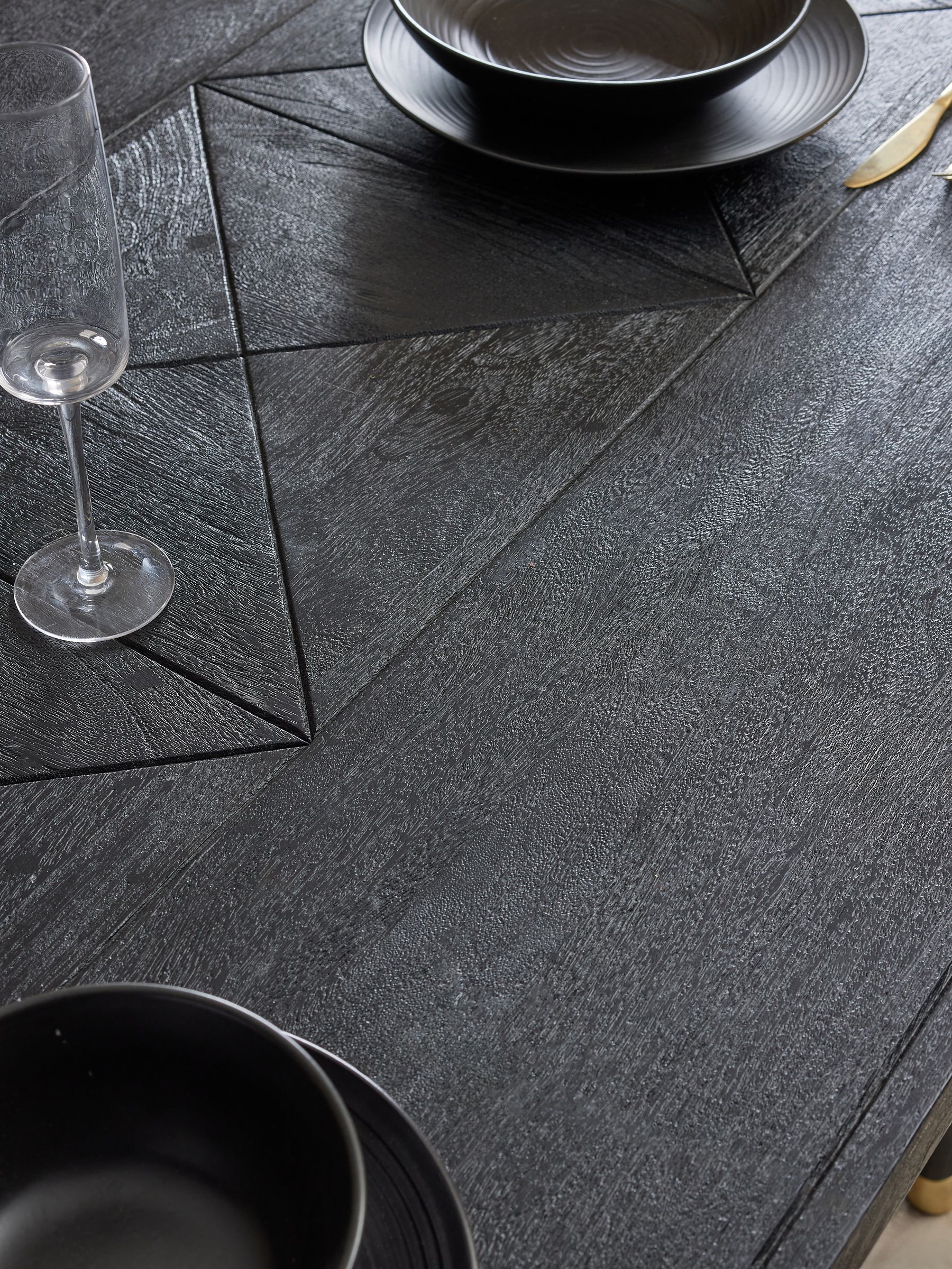 Buy Black Wood Effect Lloyd 6 to 10 Seater Extendable Dining Table from ...