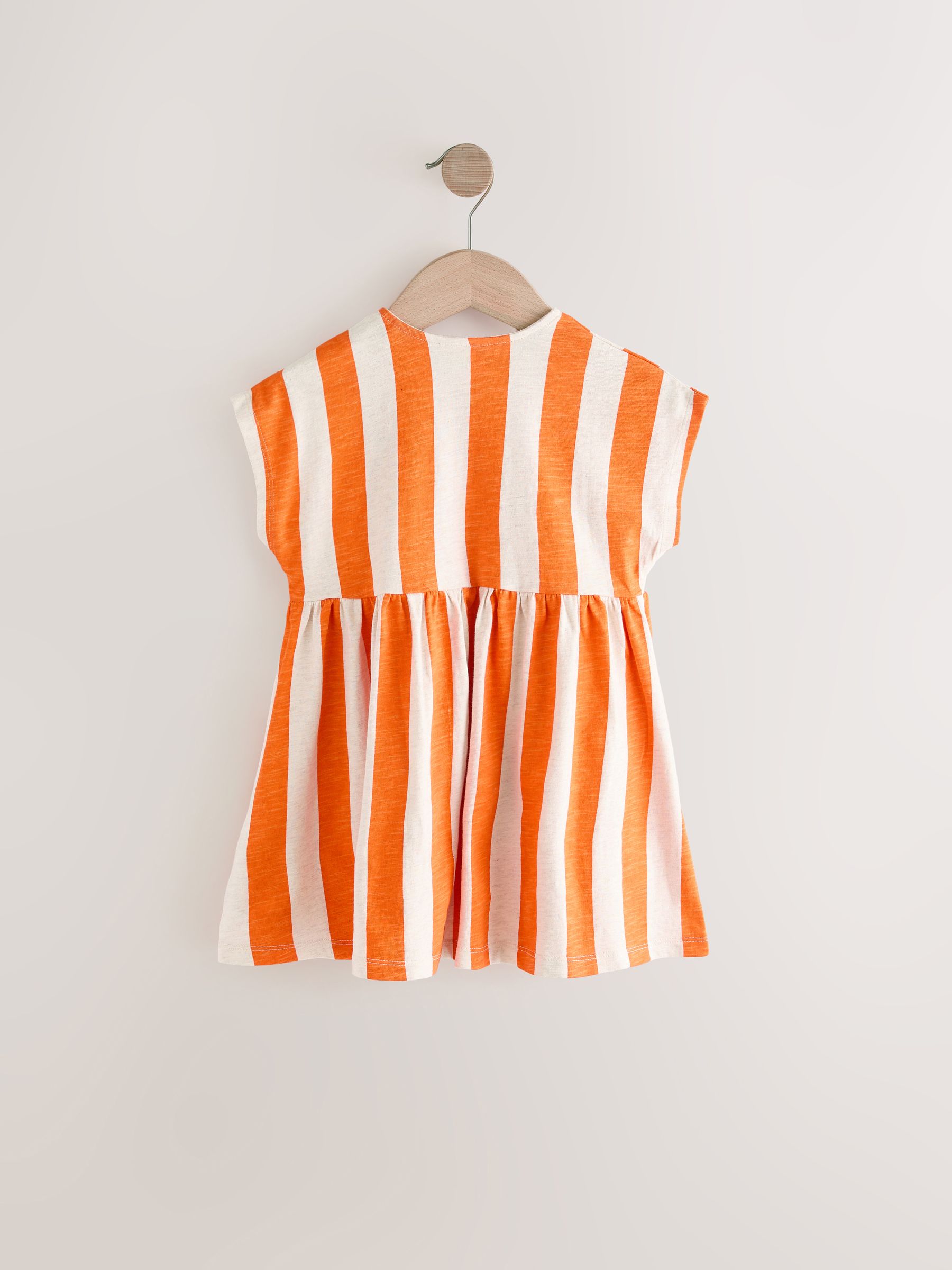 Buy Minnie Mouse Orange Stripe Short Sleeve Jersey Dress (3mths-7yrs ...