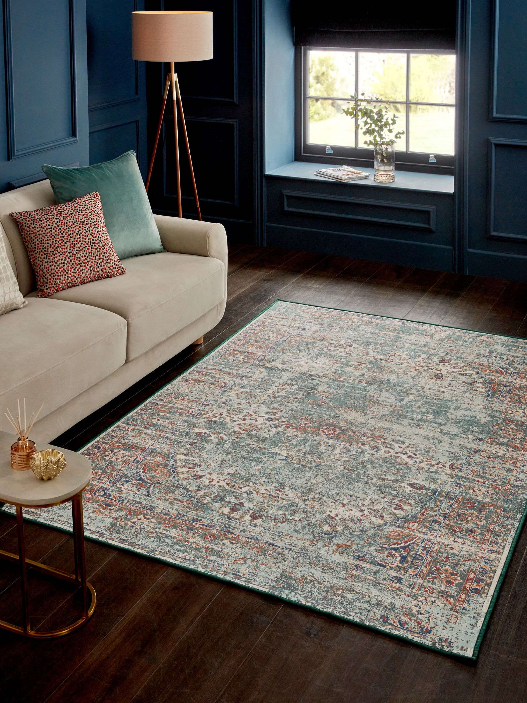 Buy Teal Blue Washable Emporium Oriental Rug from the Next UK online shop