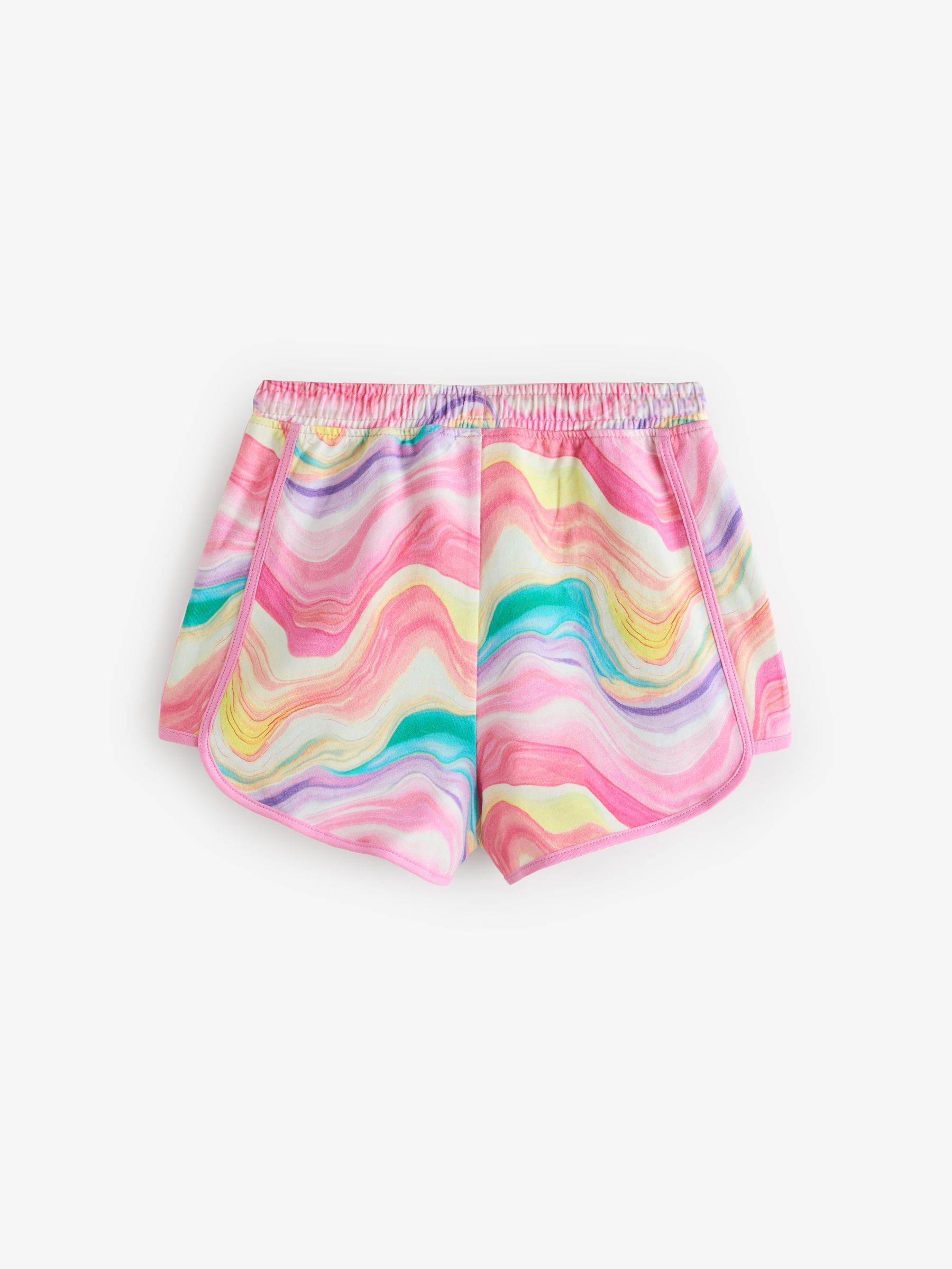 Buy Multi Rainbow/Pink/Blue/White/Lime Jersey Shorts 5 Pack (3-16yrs ...