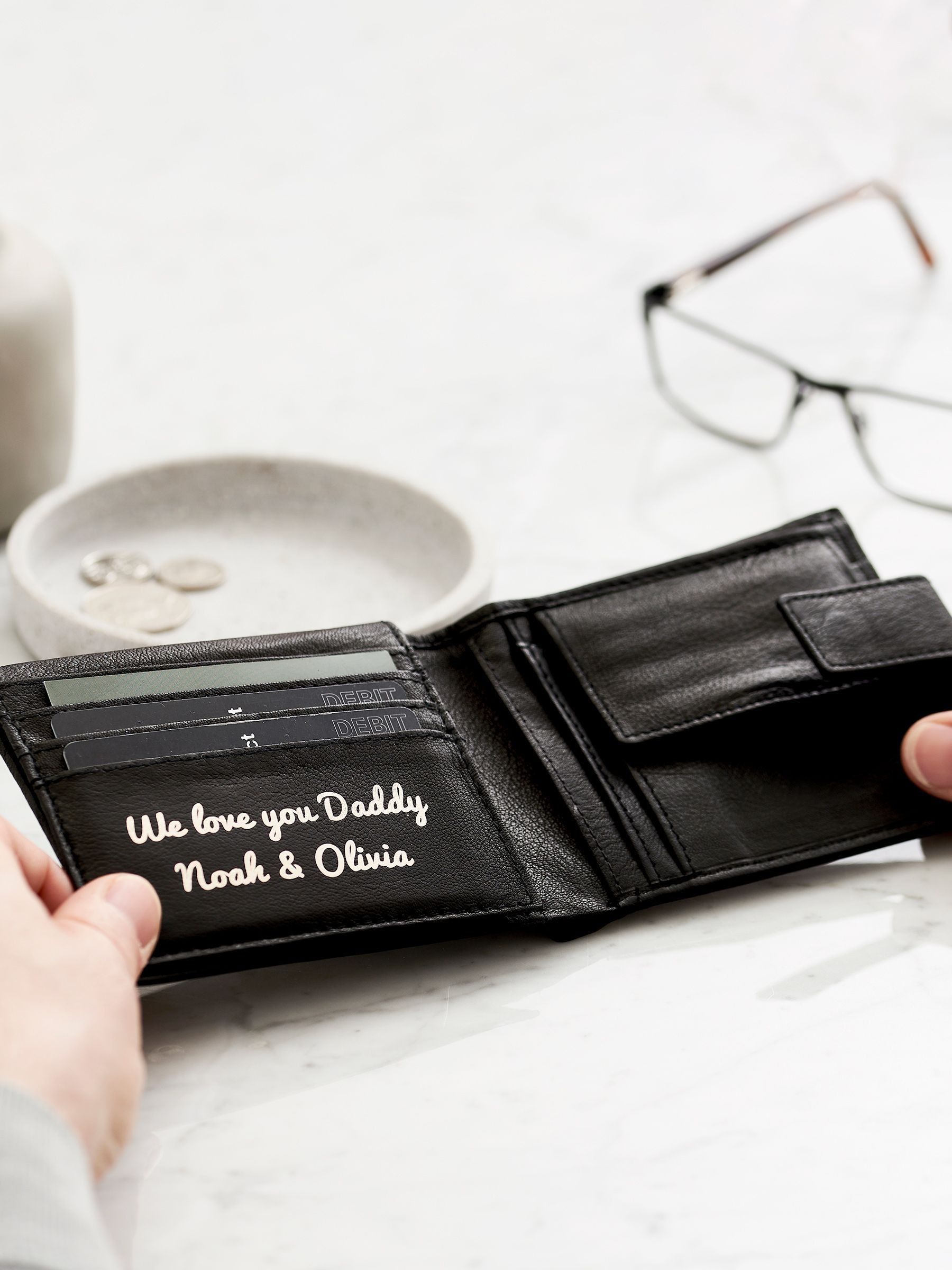 Buy Personalised Message Leather Popper Wallet by Posh Totty Designs ...
