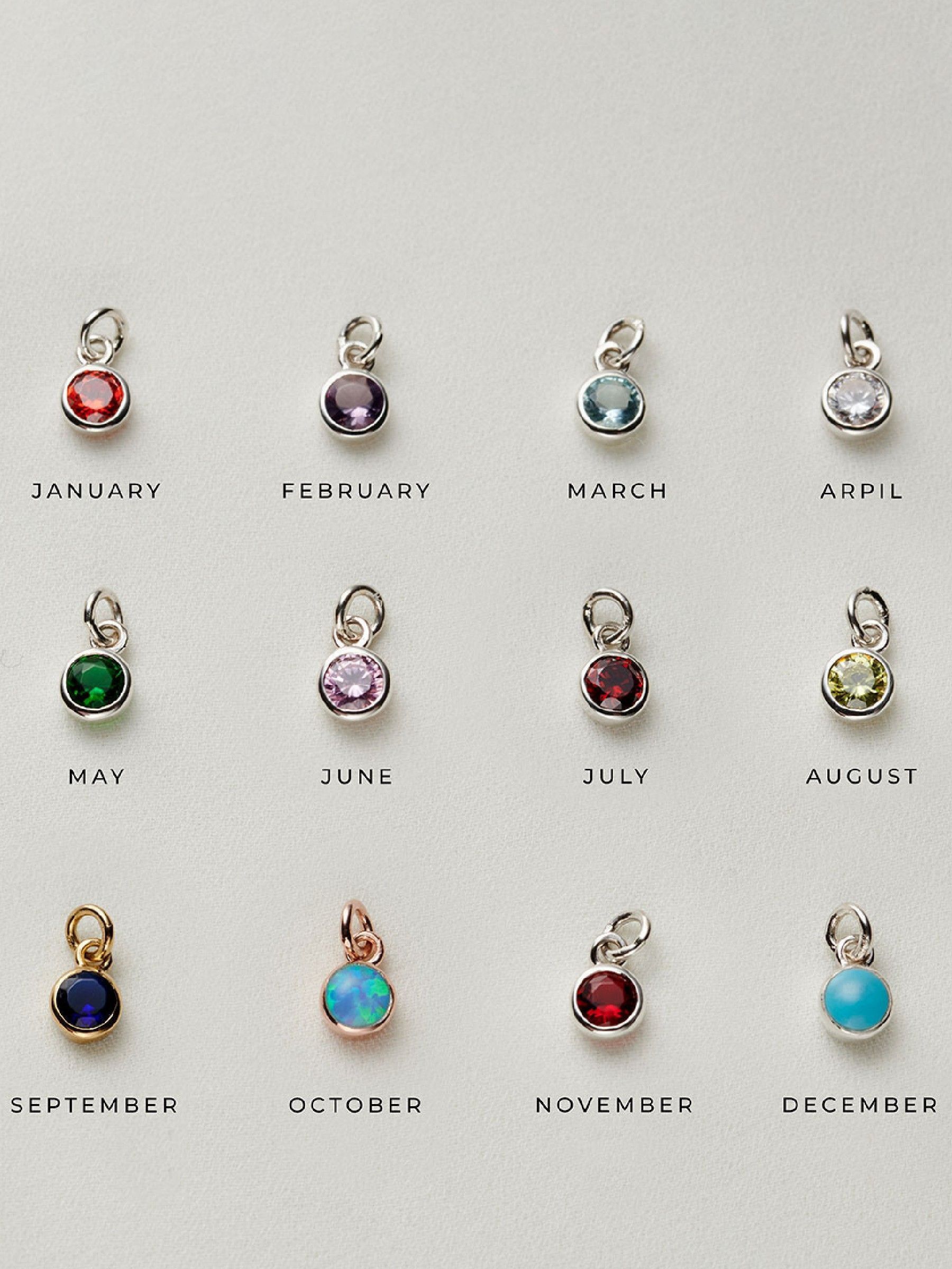 Buy Personalised Initial Letter & Birthstone Charm Bracelet by Posh ...