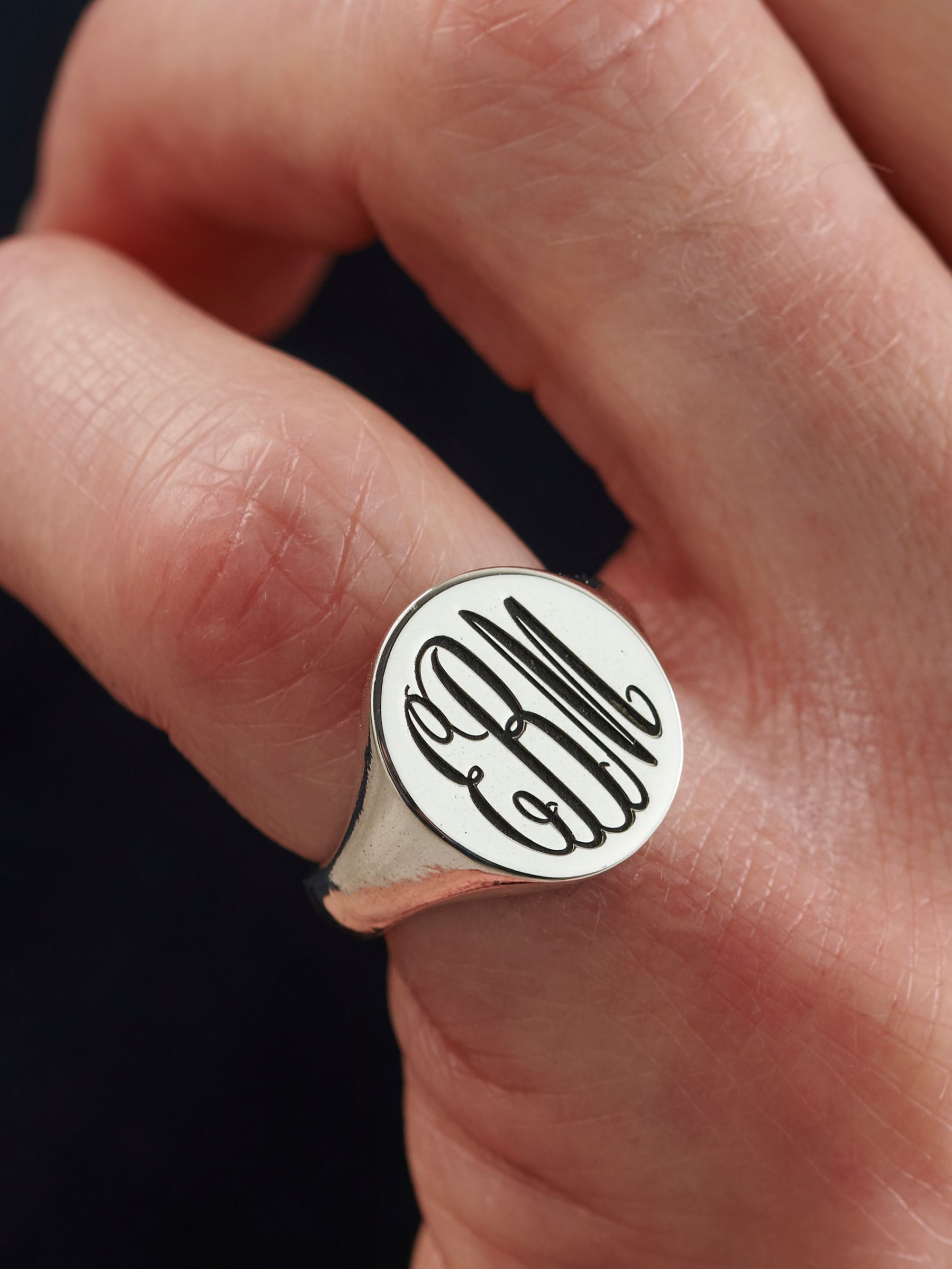 Buy Personalised Mens Chunky Monogrammed Signet Ring by Posh Totty ...
