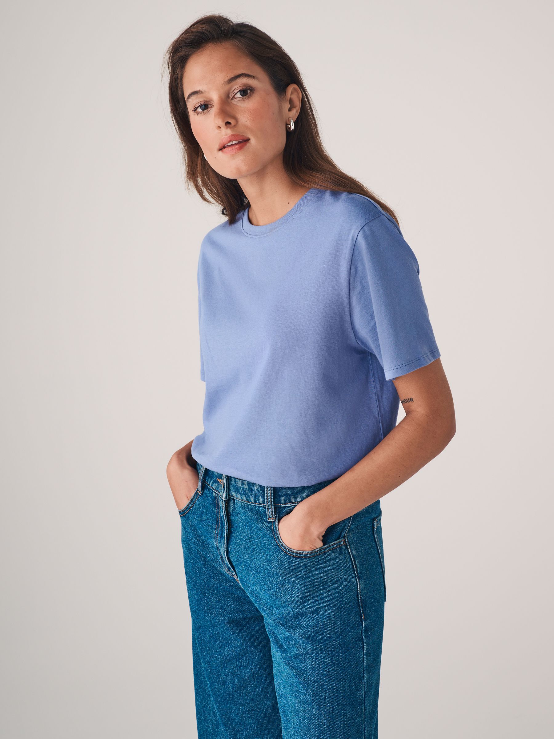 Buy The Set Navy Blue/Blue/Red/Cream/Navy&White Stripe 5 Pack Relaxed T ...