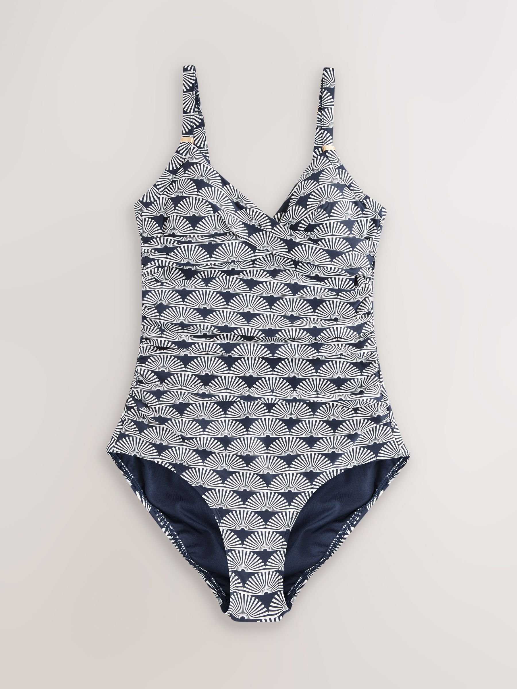 Buy Black/Navy Fan Print Tummy Control Swimsuits 2 Pack from the Next ...