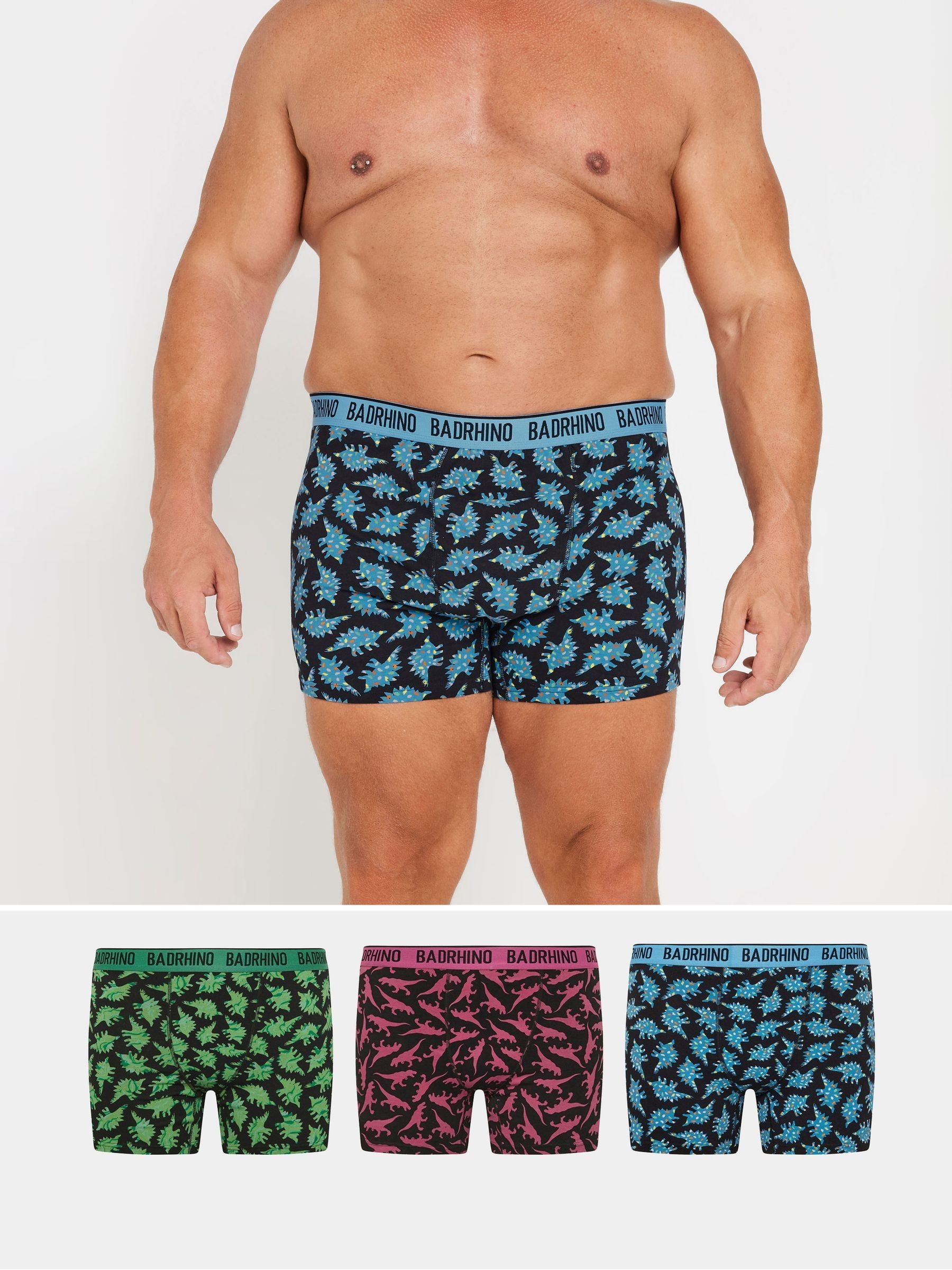 Buy BadRhino Big Tall Black Dino Boxers 3 Pack from the Next UK online shop