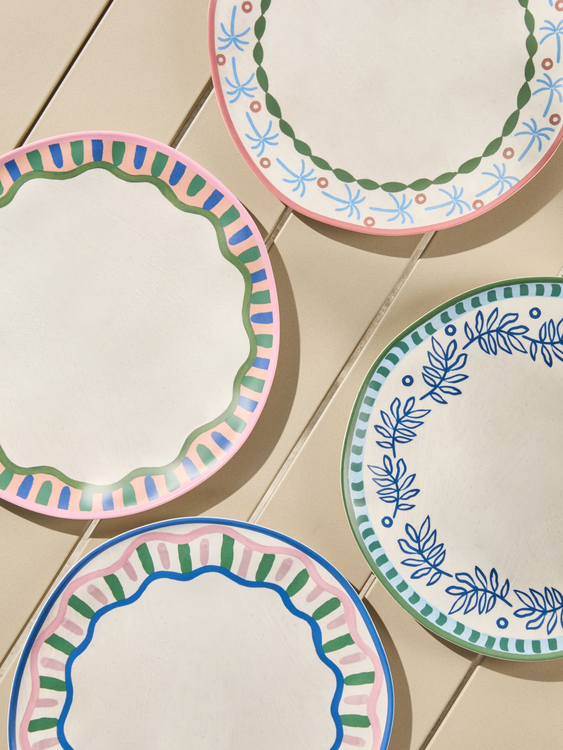 Buy Multi Mediterranean Picnic Dinnerware Set of 4 Dinner Plates from ...