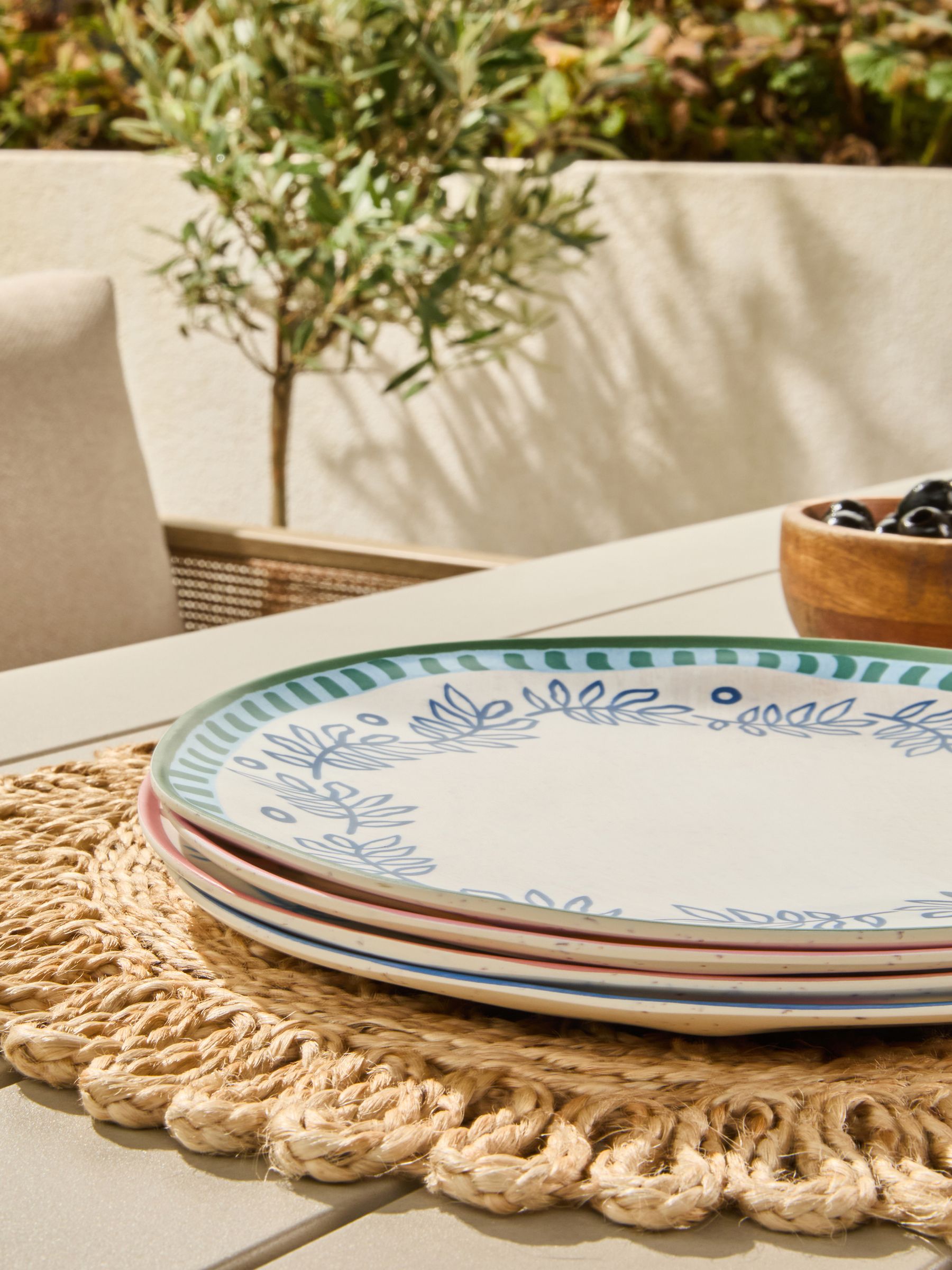 Buy Multi Mediterranean Picnic Dinnerware Set of 4 Dinner Plates from ...