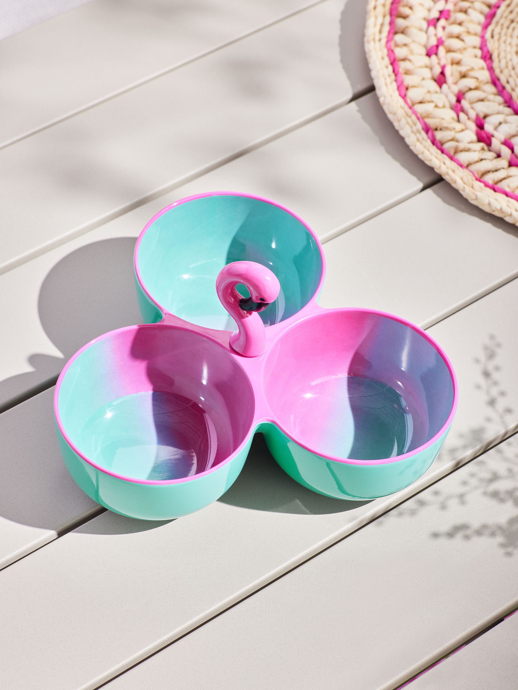 Buy Pink/Turquoise Blue Flamingo Dip Trio from the Next UK online shop
