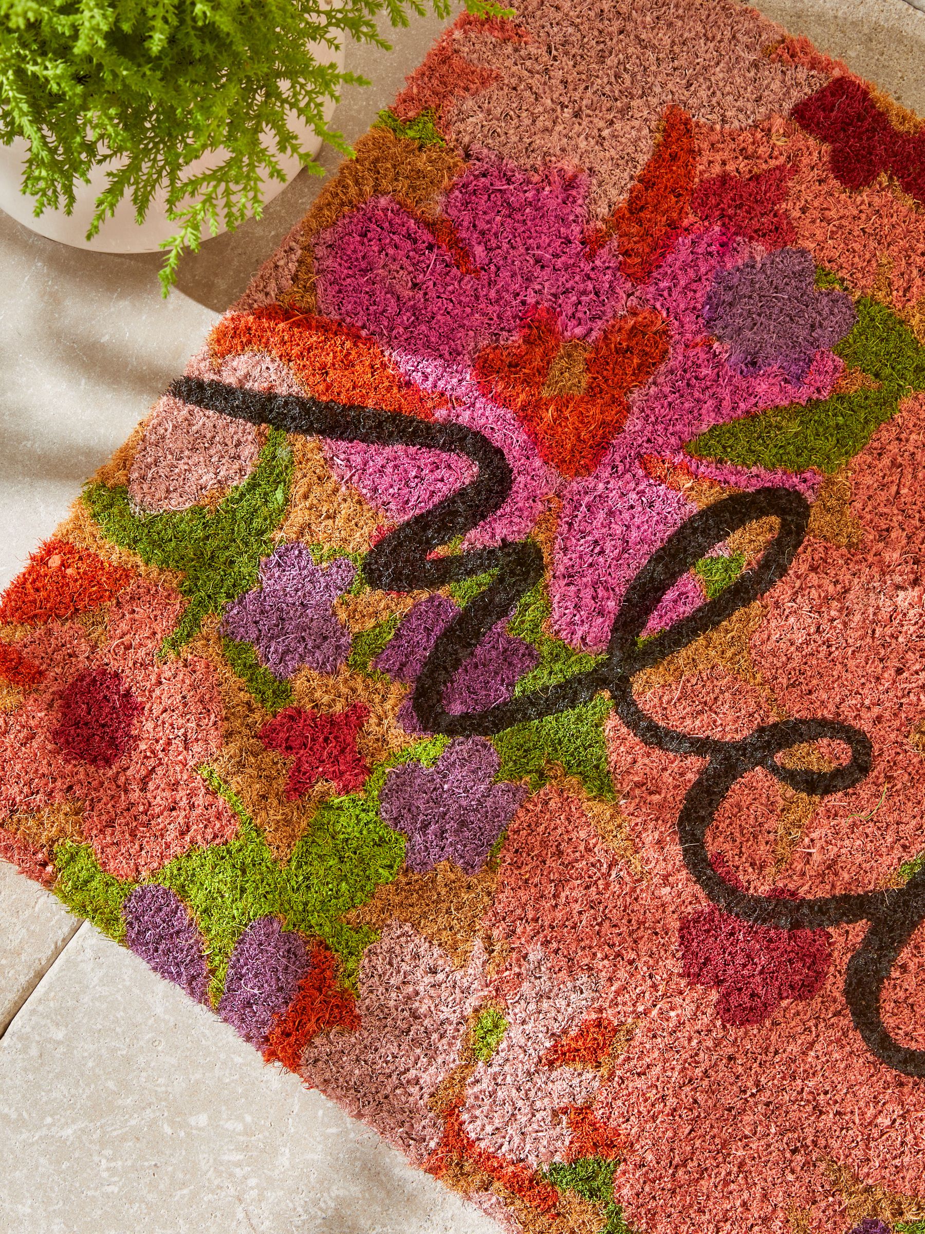 Buy Pink Floral Coir Doormat from the Next UK online shop