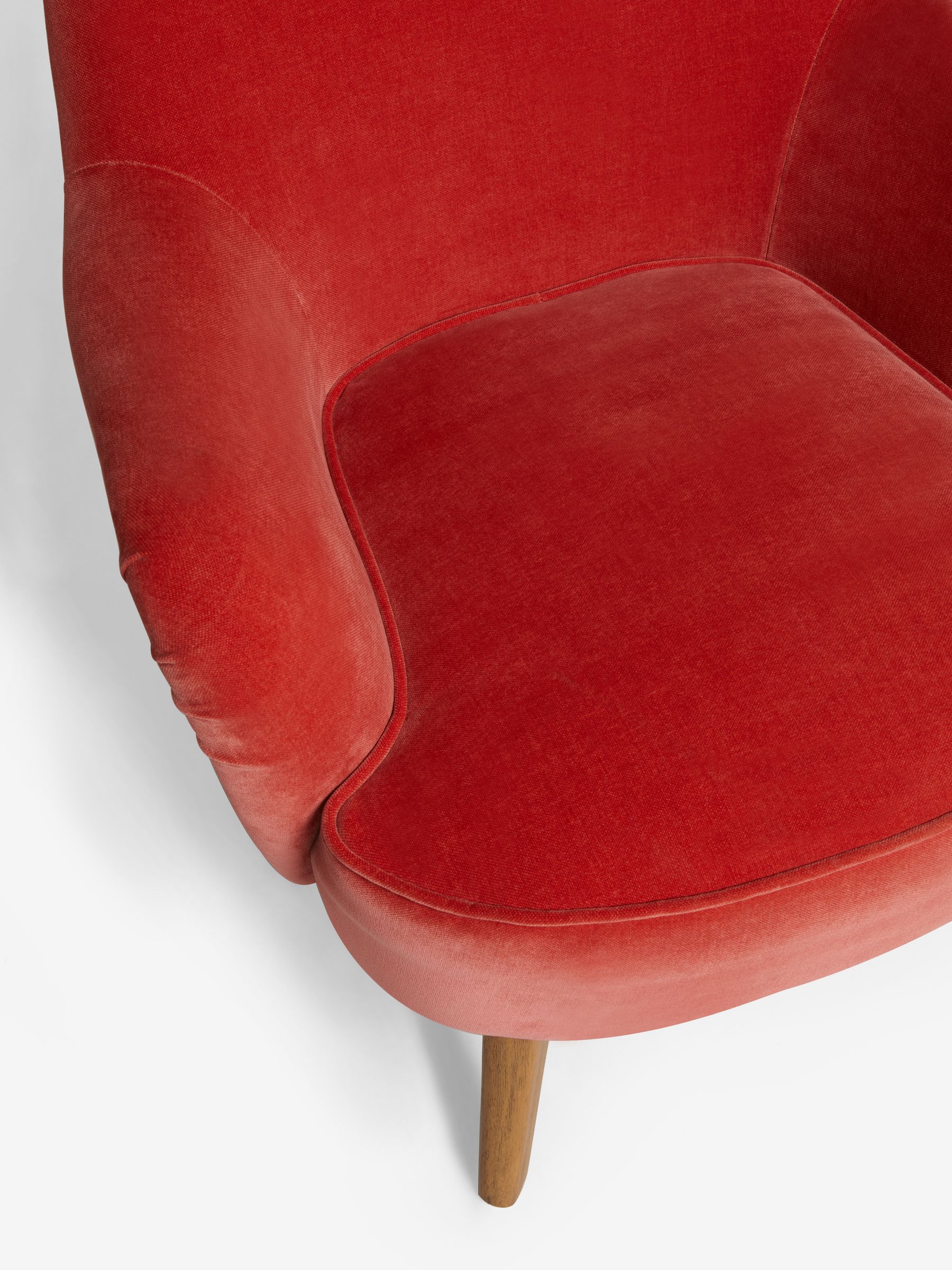 Buy Opulent Chenille Coral Pink Larson Highback Armchair from the Next ...