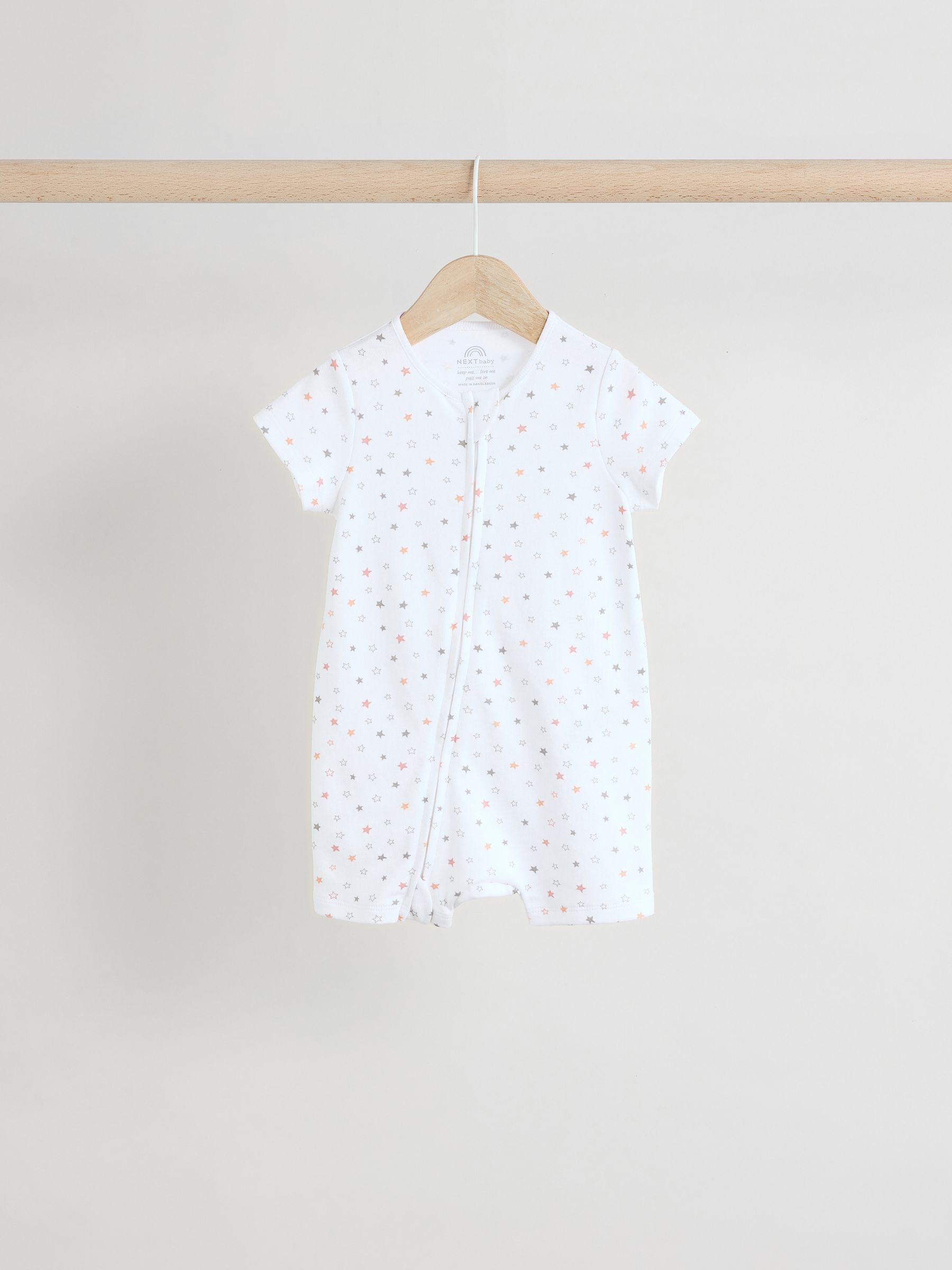 Buy White 100% Cotton Two Way Zip Romper Sleepsuits 3 Pack (0mths-3yrs ...