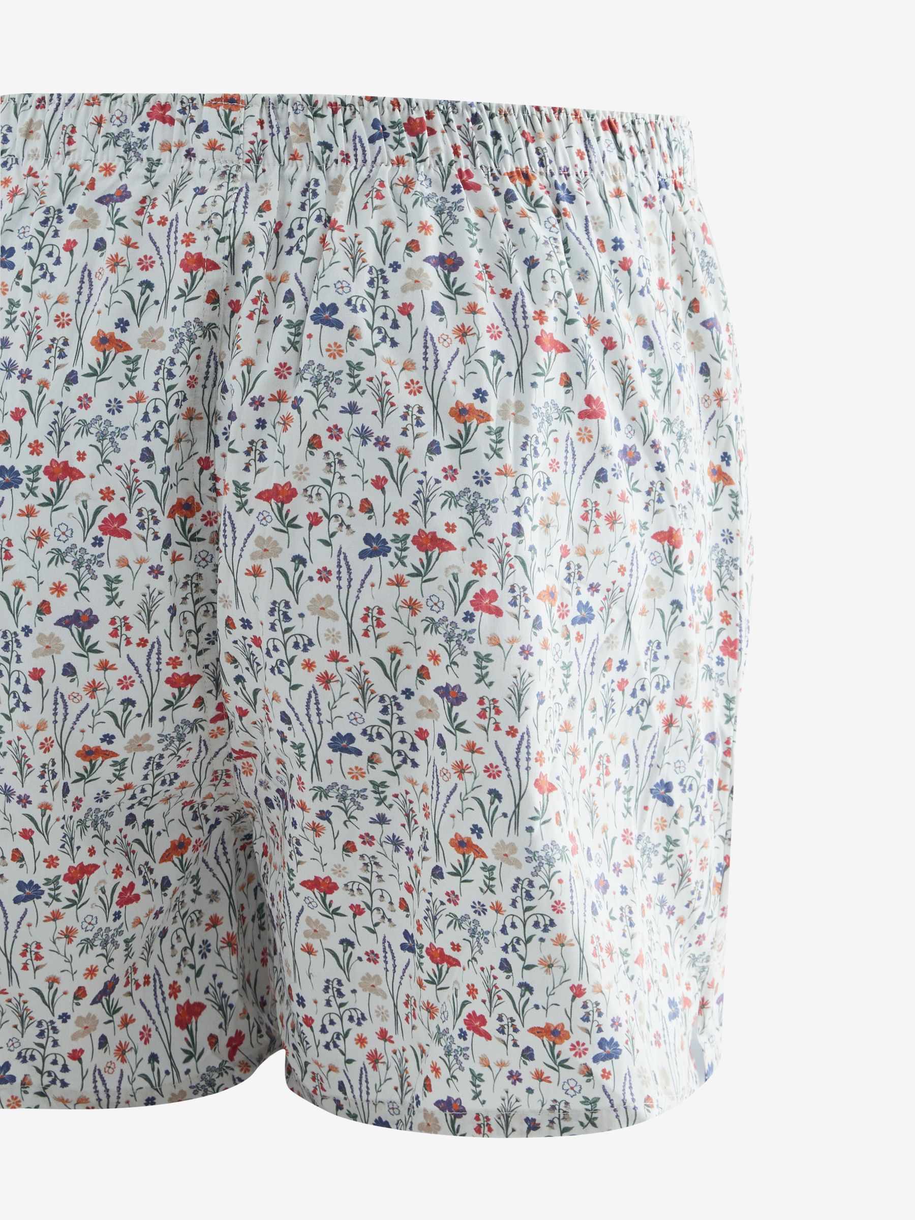 Buy Blue/White/Green Floral 4 pack Woven Pure Boxers from the Next UK ...