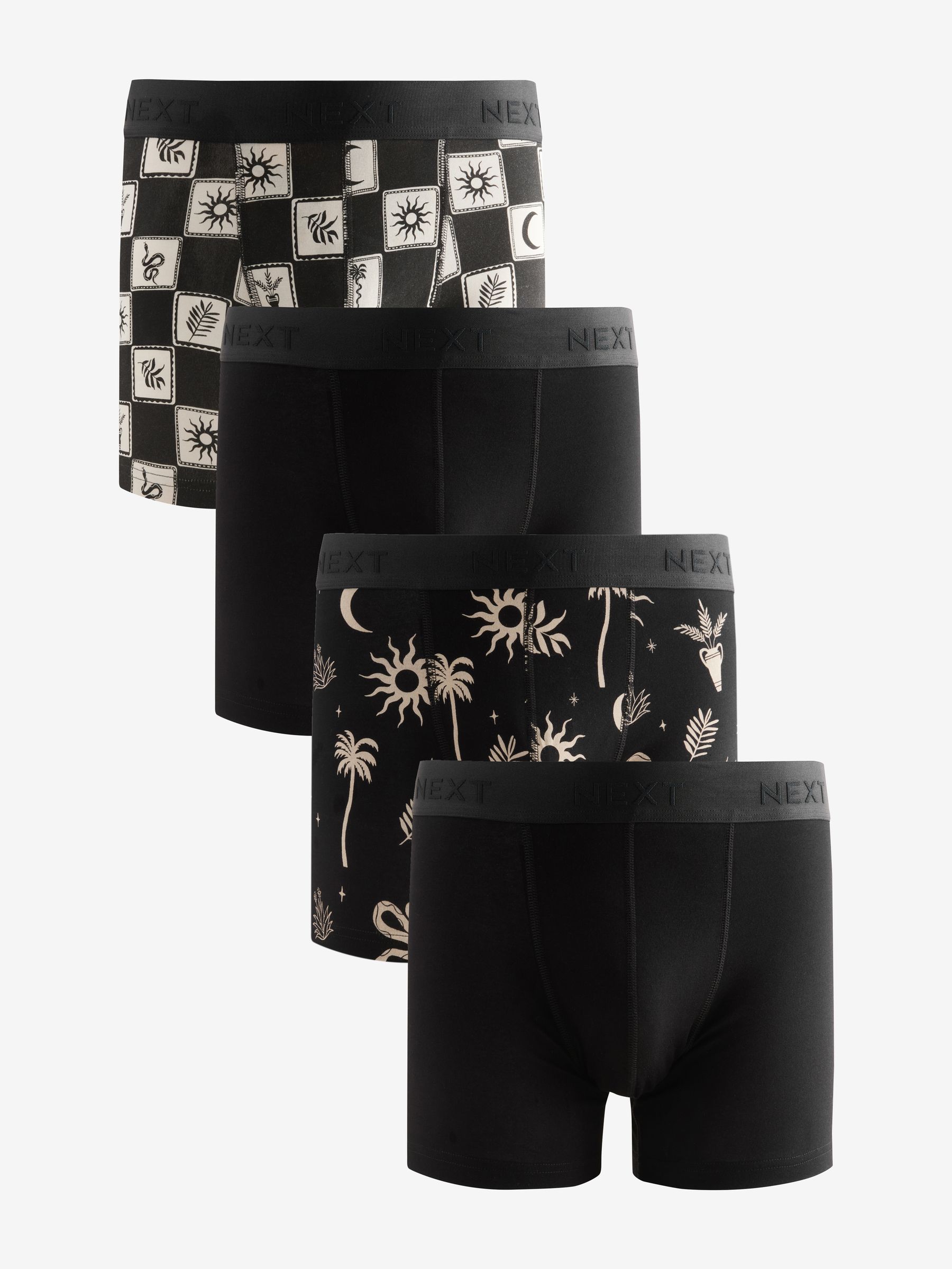 Buy Black & White Tile Print 4 pack Trunks Boxers from the Next UK ...