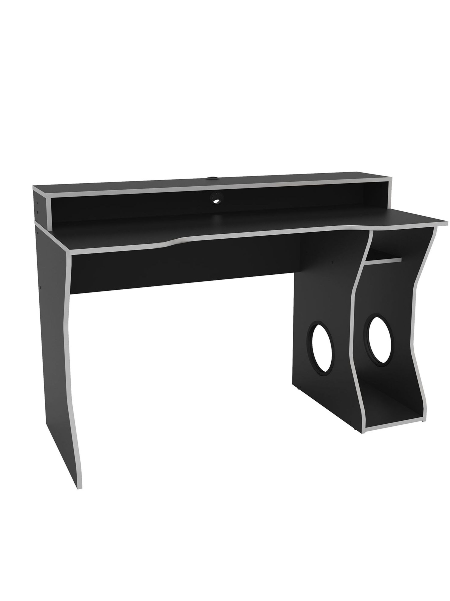 Buy Birlea Black Silver Enzo Gaming Computer Desk from the Next UK ...