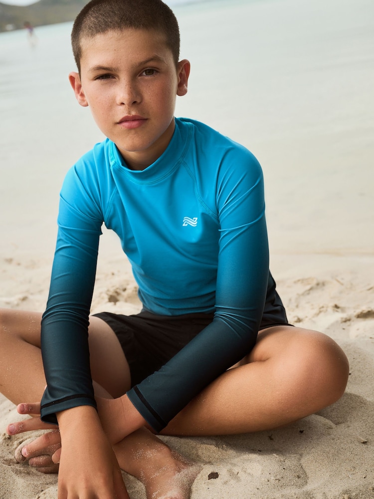 Buy Blue Ombre Long Sleeve Rash Vest (1.5-16yrs) from Next Australia