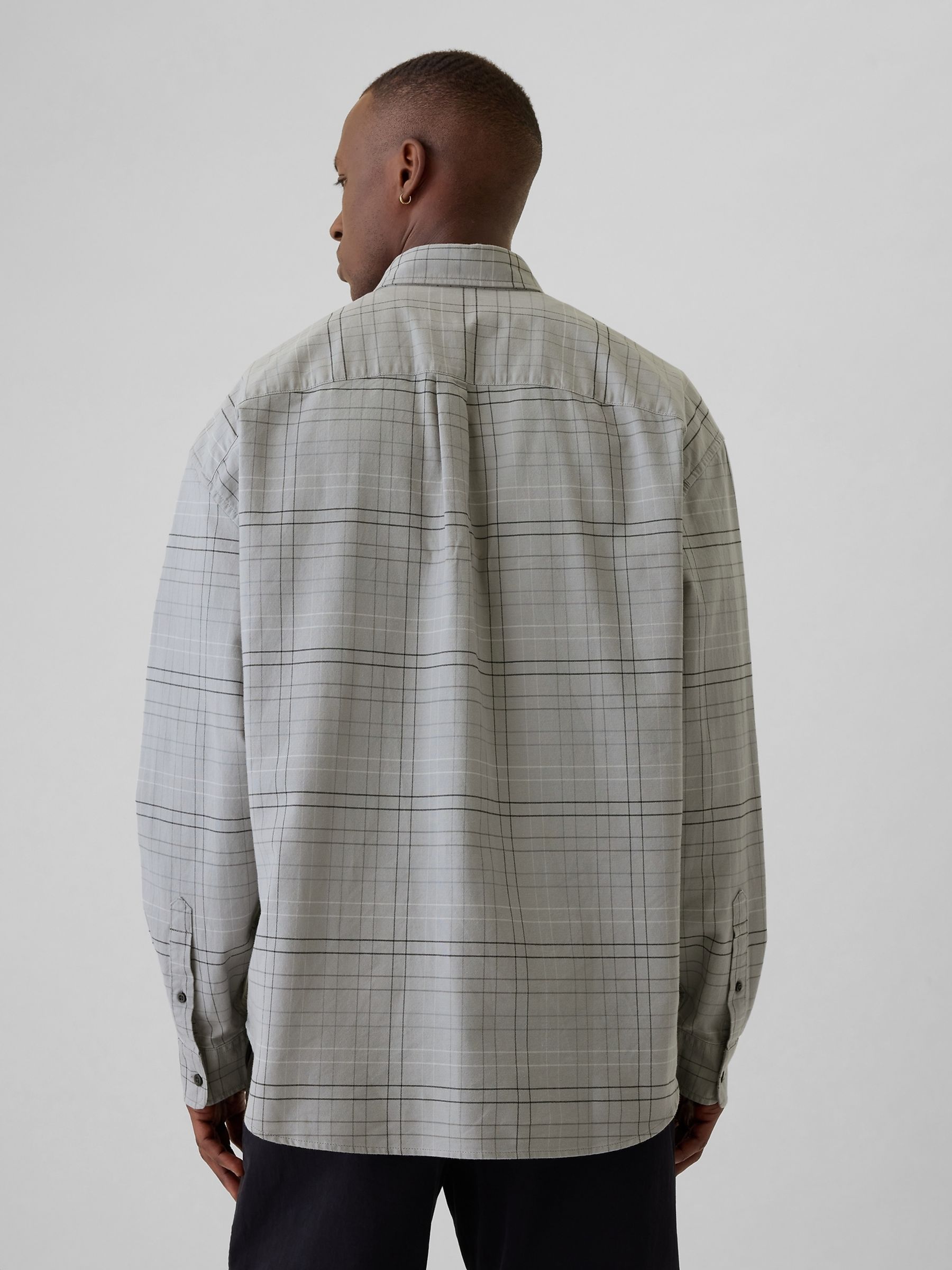 Buy Gap Light Grey Check Bear Long Sleeve Oxford Shirt from the Next UK ...