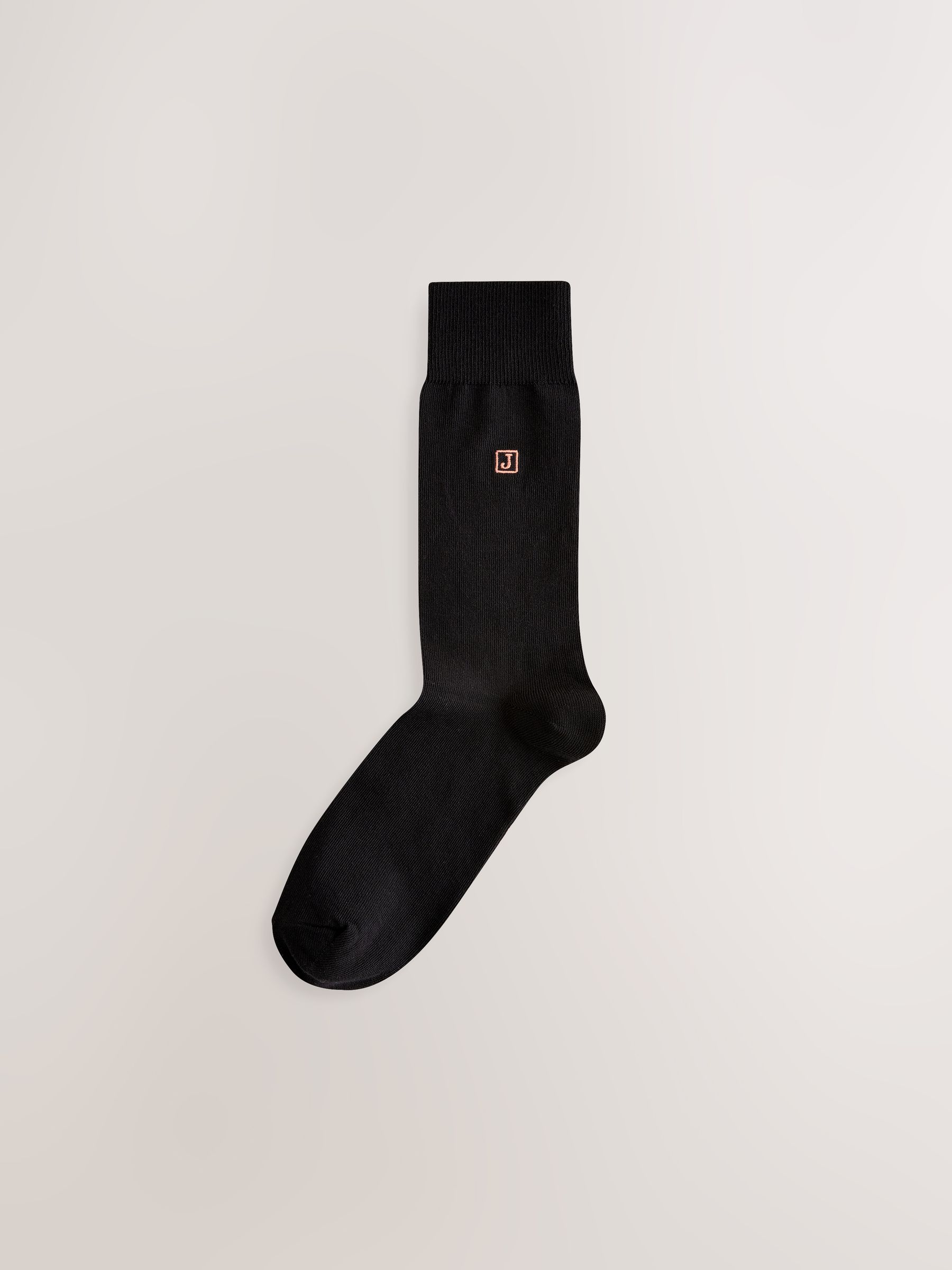 Buy Initials Black Embroidered Lasting Fresh Socks 10 Pack from the ...