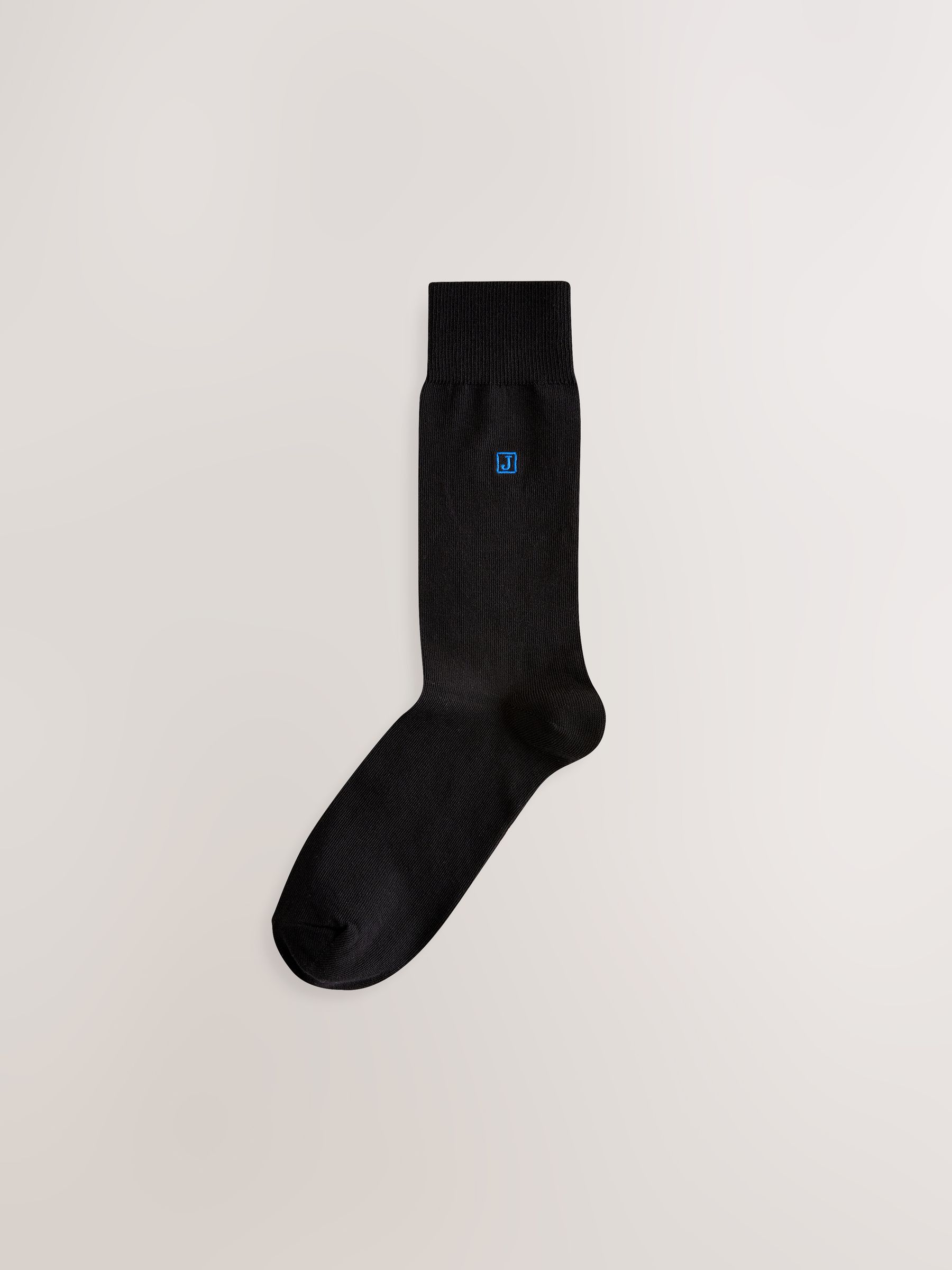 Buy Initials Black Embroidered Lasting Fresh Socks 10 Pack from the ...