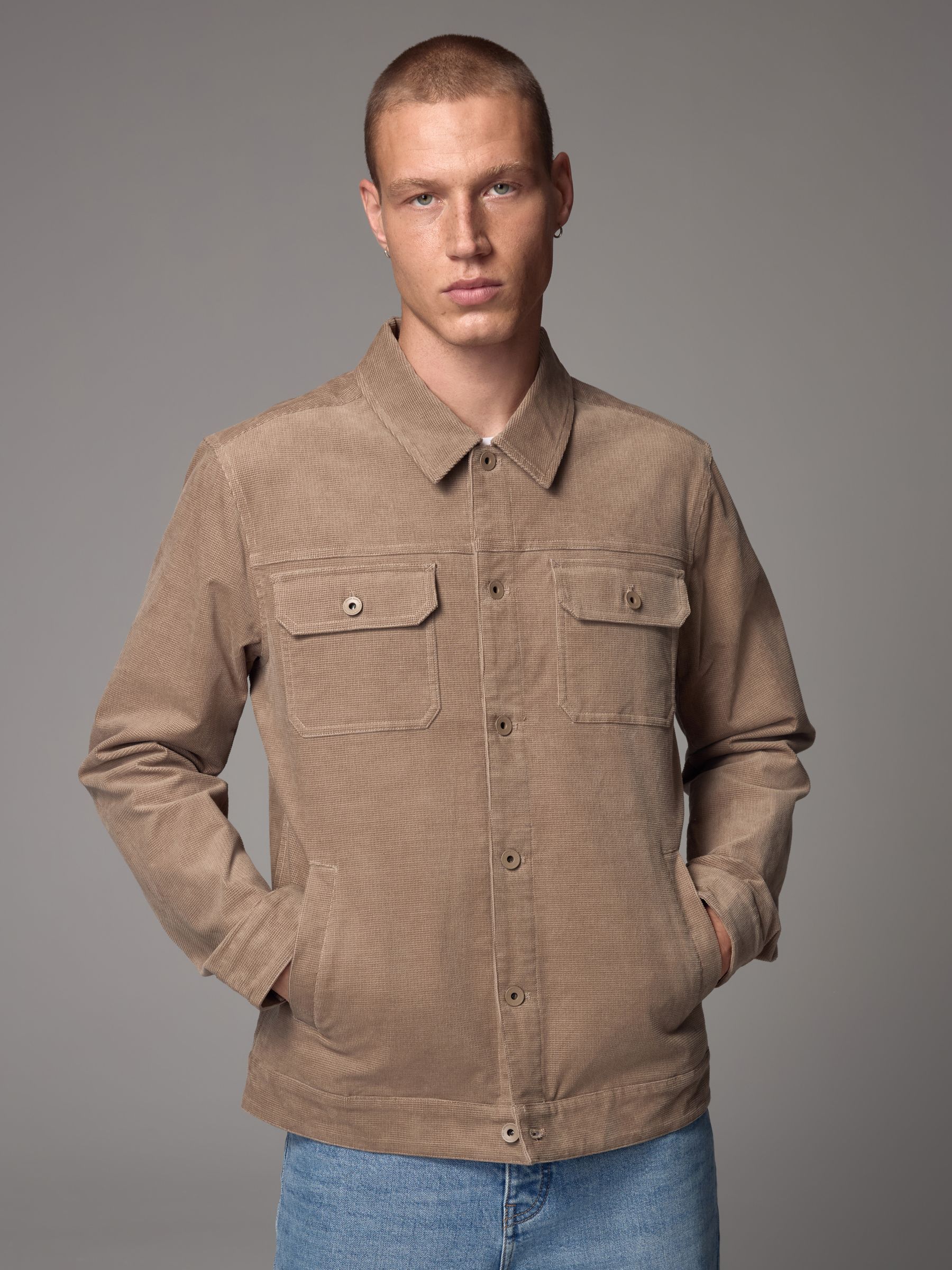 Buy Neutral Corduroy Trucker Jacket from the Next UK online shop