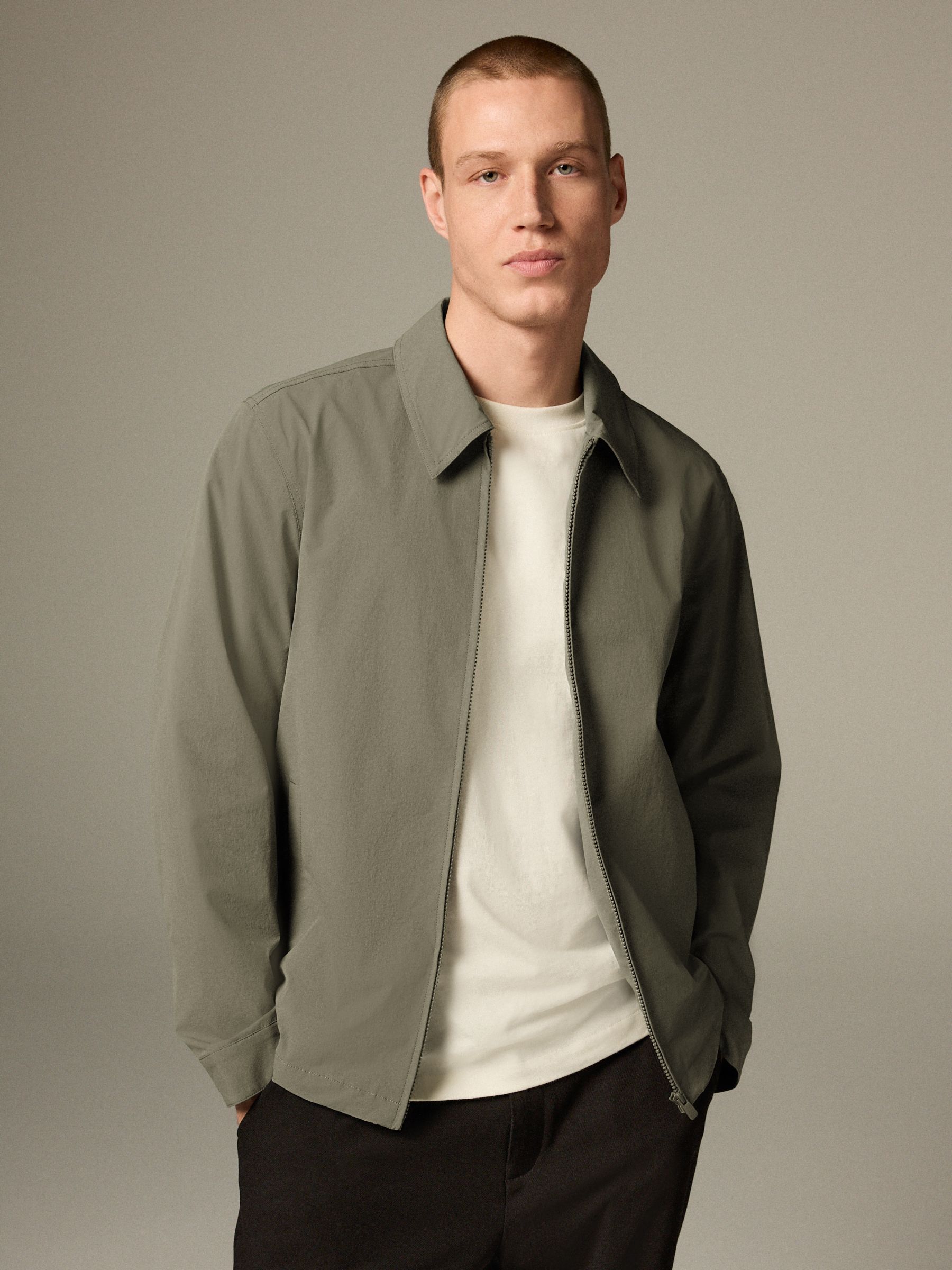 Buy Sage Green Lightweight Collared Shacket from the Next UK online shop