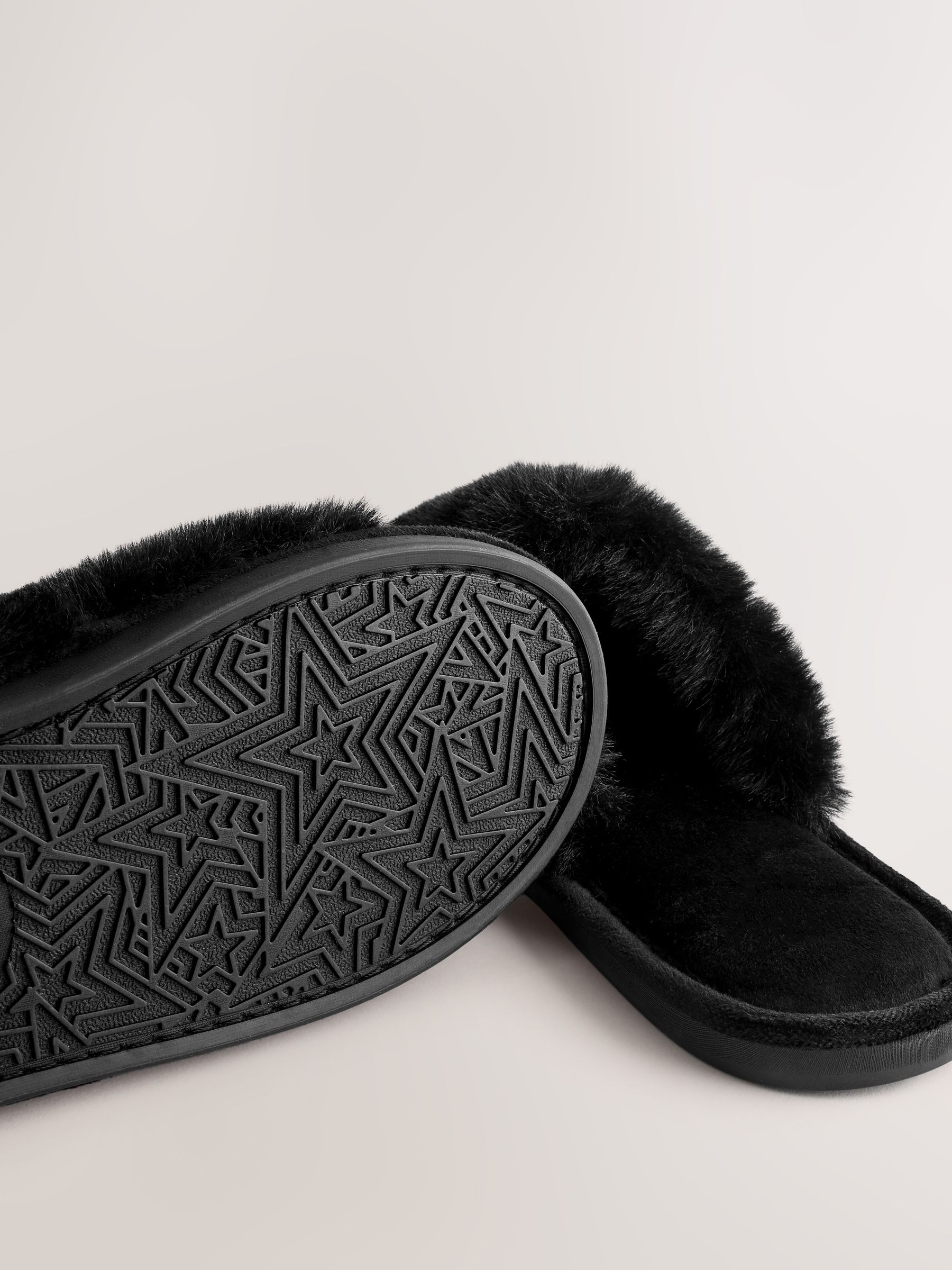 Buy Black Faux Fur Slider Slippers from the Next UK online shop