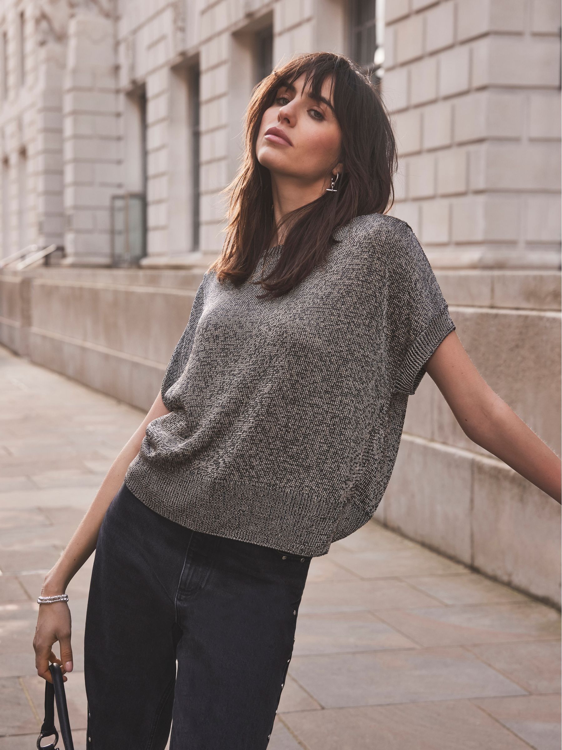 Buy Mint Velvet Grey Knit Top from the Next UK online shop