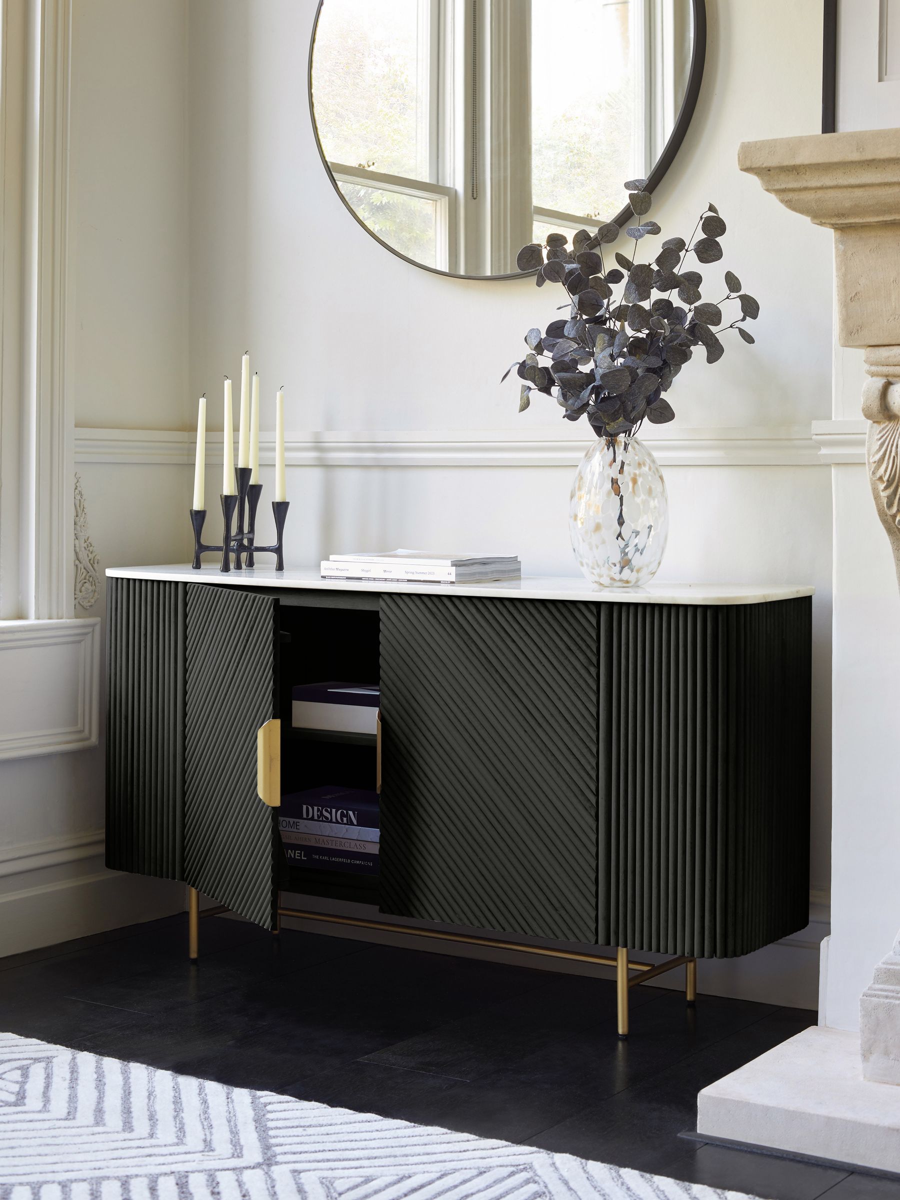 Buy Black Valencia Marble Mango Wood Large Sideboard from the Next UK ...