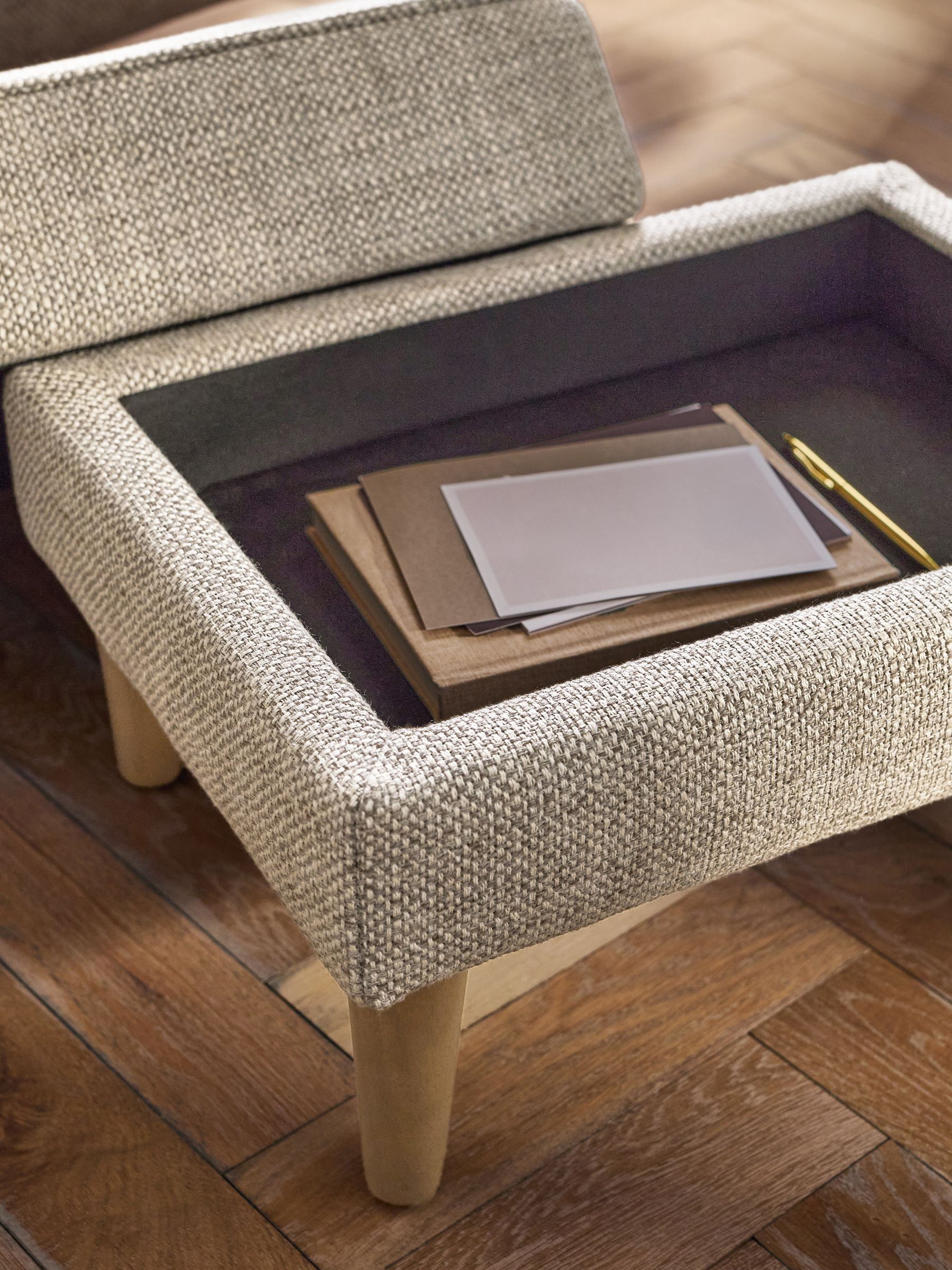 Buy Chunky Weave Mid Natural Sherlock Storage Footstool from the Next ...