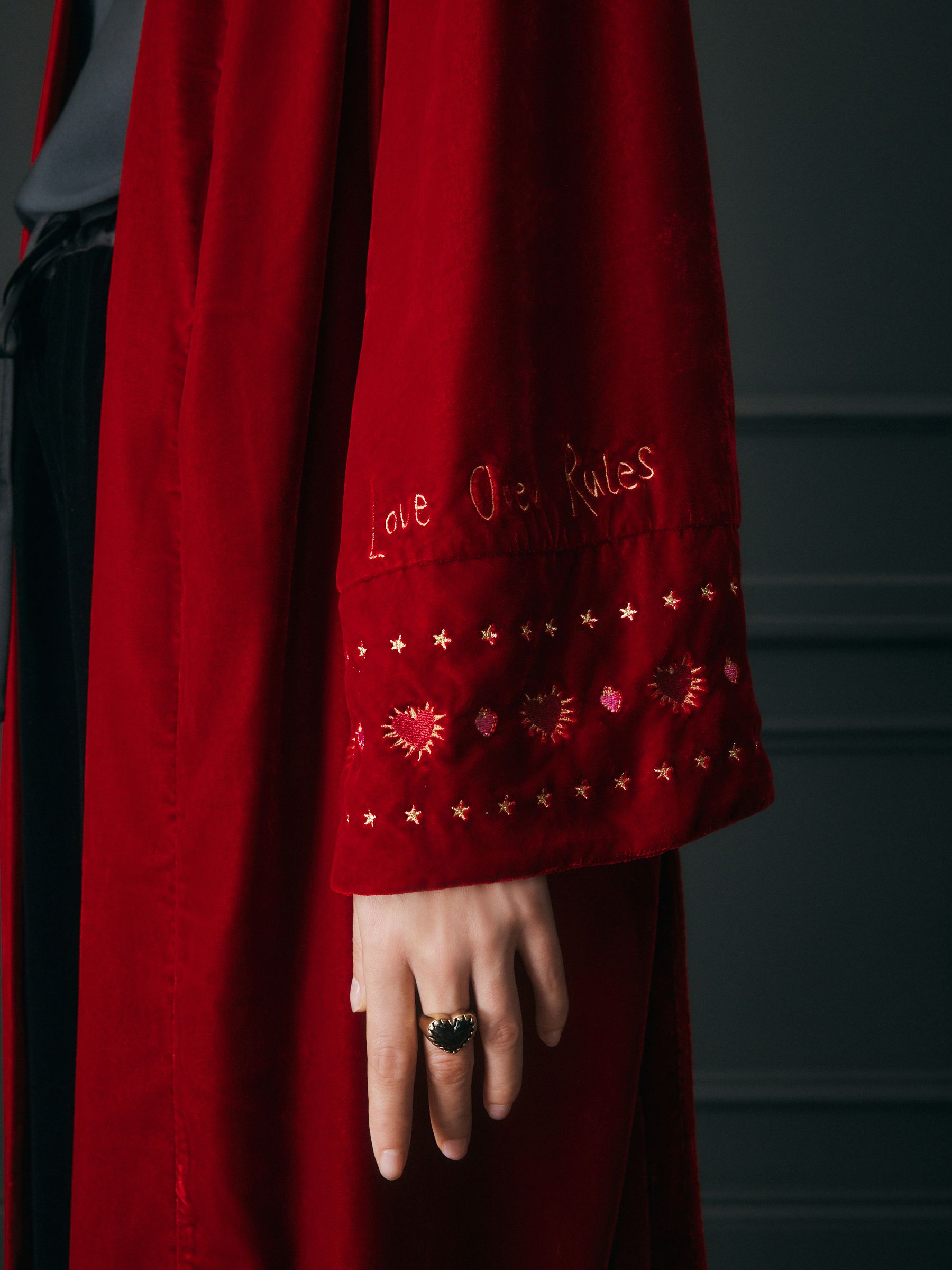 Buy Rockett St George Red Velvet and Beaded Heart Robe from Next Australia