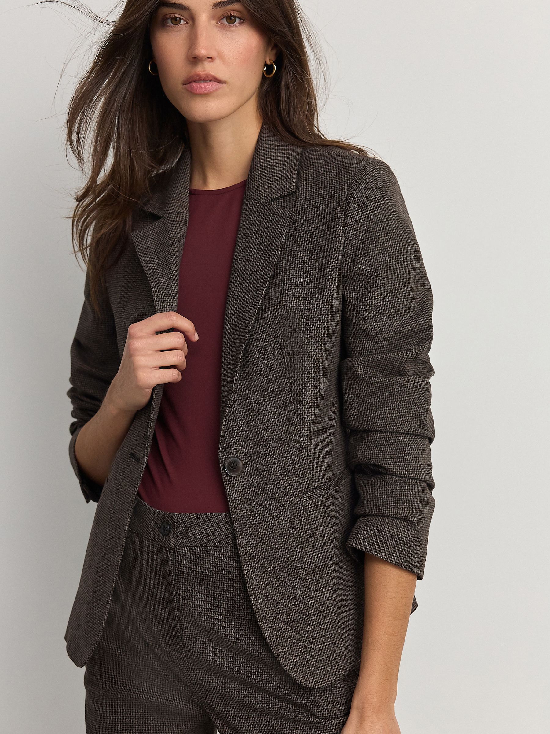 Buy Brown Tailored Checked Single Breasted Blazer from the Next UK ...