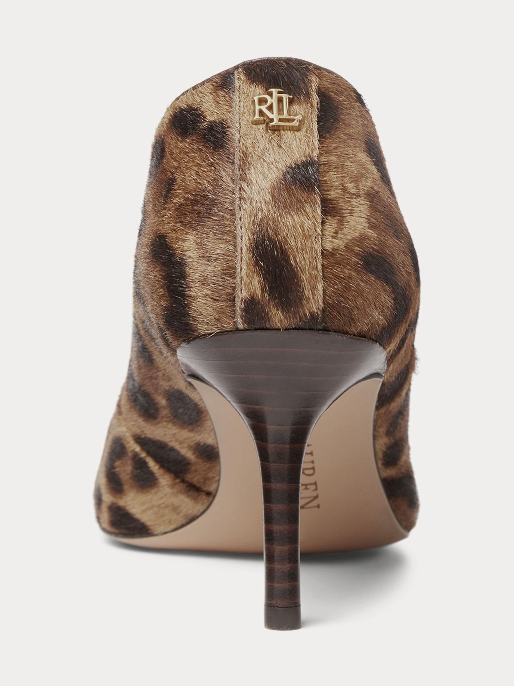 Buy Lauren Ralph Lauren Leopard Print Lanette Textured Leather Heel ...