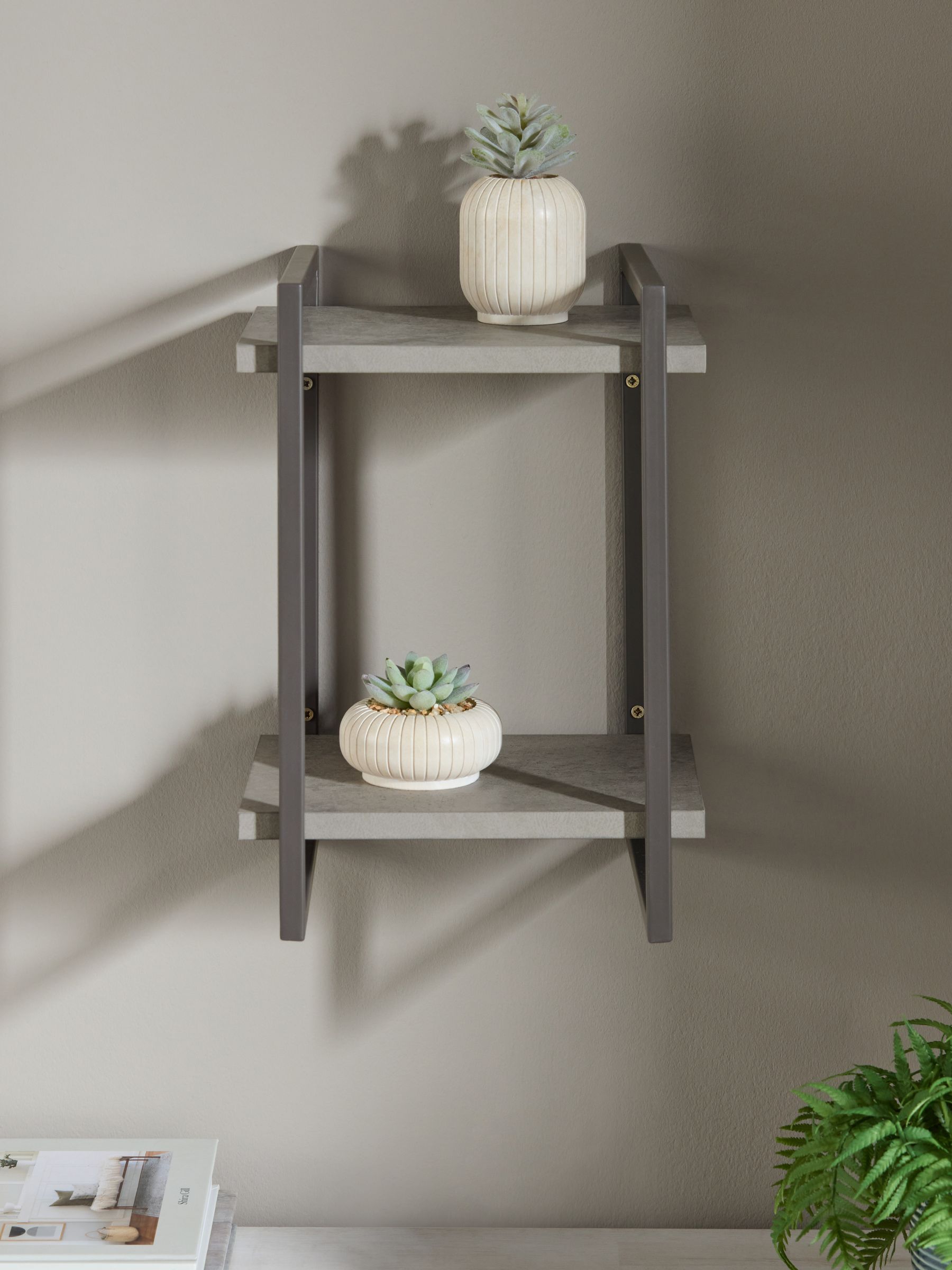 Buy Grey Bronx 2 Tier Narrow Wall Shelves from the Next UK online shop