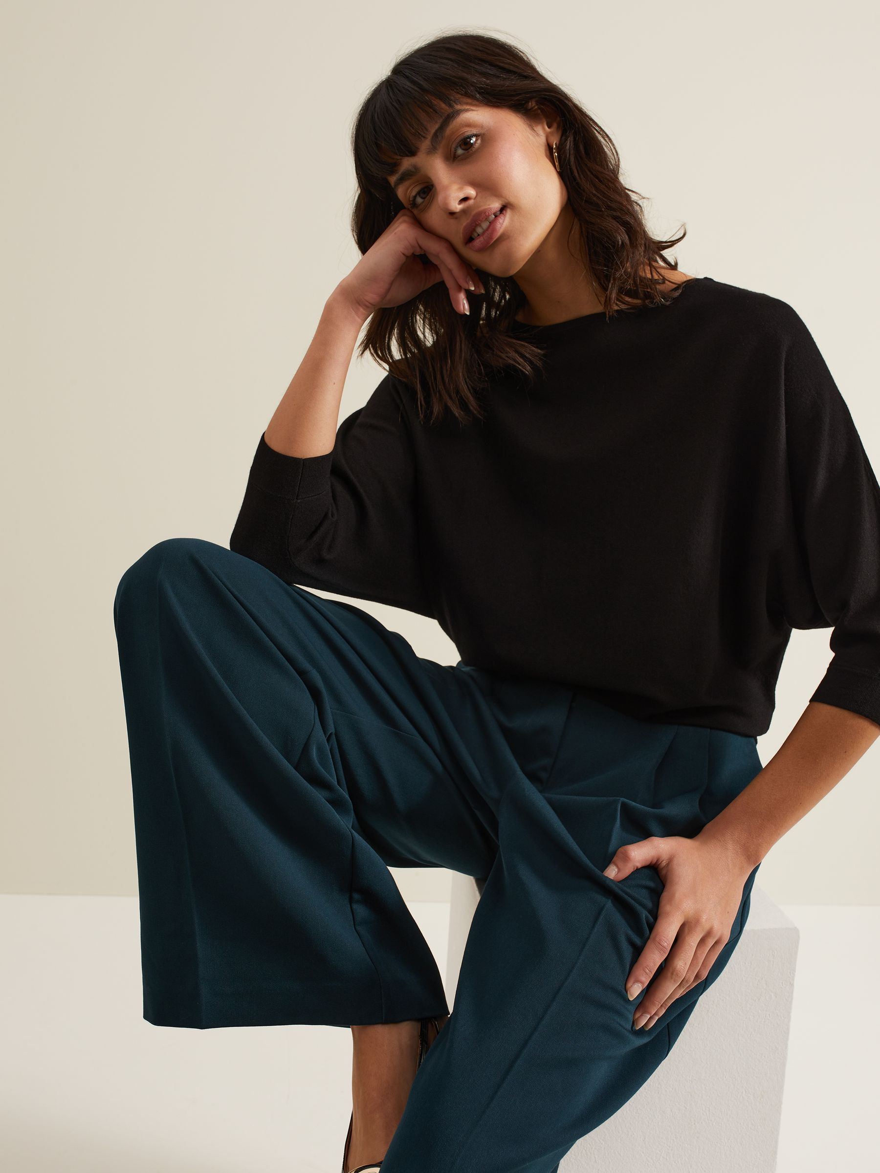 Buy Phase Eight Blue Dark Cristine Knit Jumper from the Next UK online shop