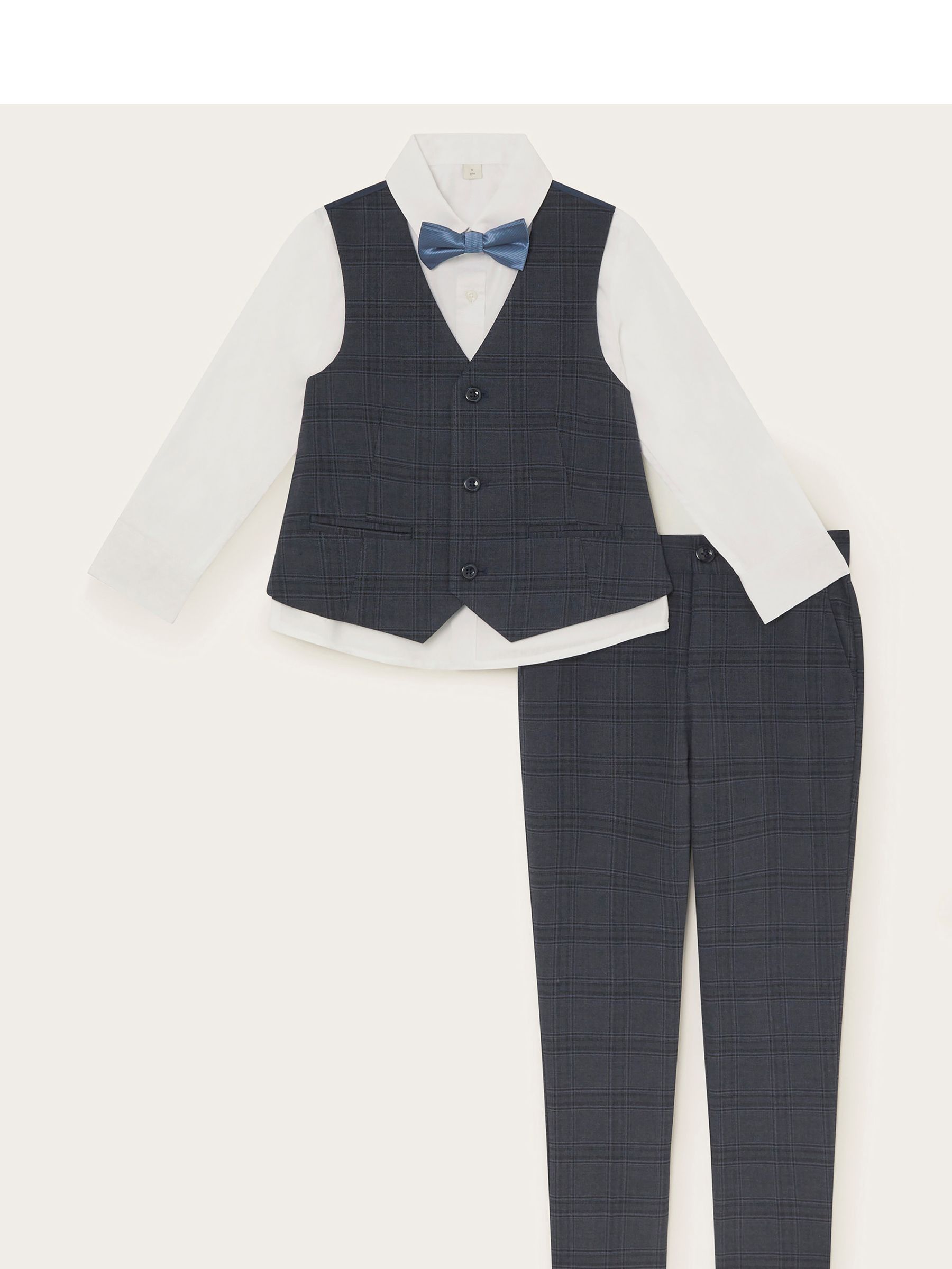 Buy Monsoon Grey 4-Piece Check Suit from the Next UK online shop